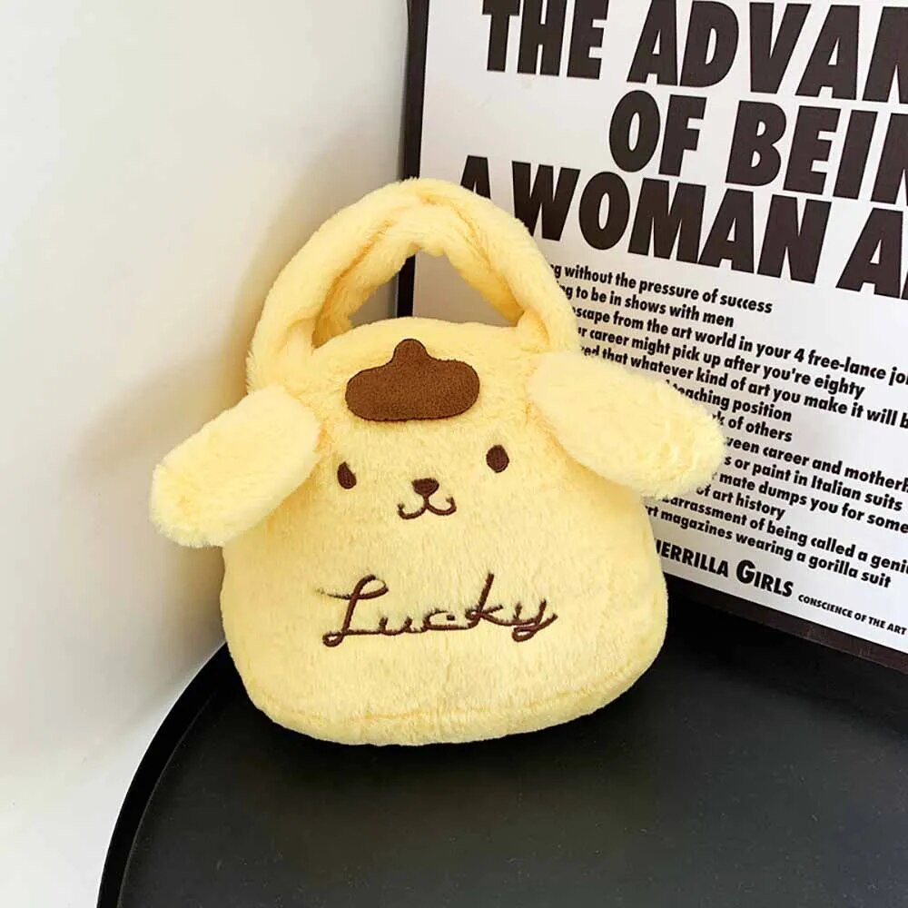 Cartoon Sanrioed Plush Handbag Cinnamoroll Melody Purin Pachacco Plush ...