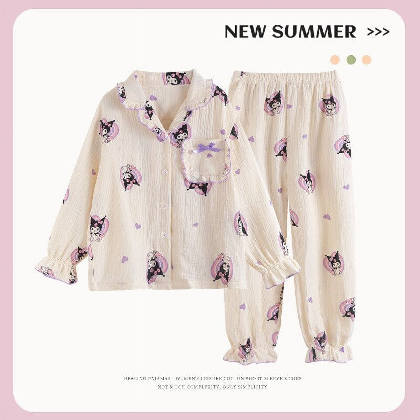 Cartoon Sanrios My Melody Cinnamoroll Hellokittys Girl Thin Pajama Set ...