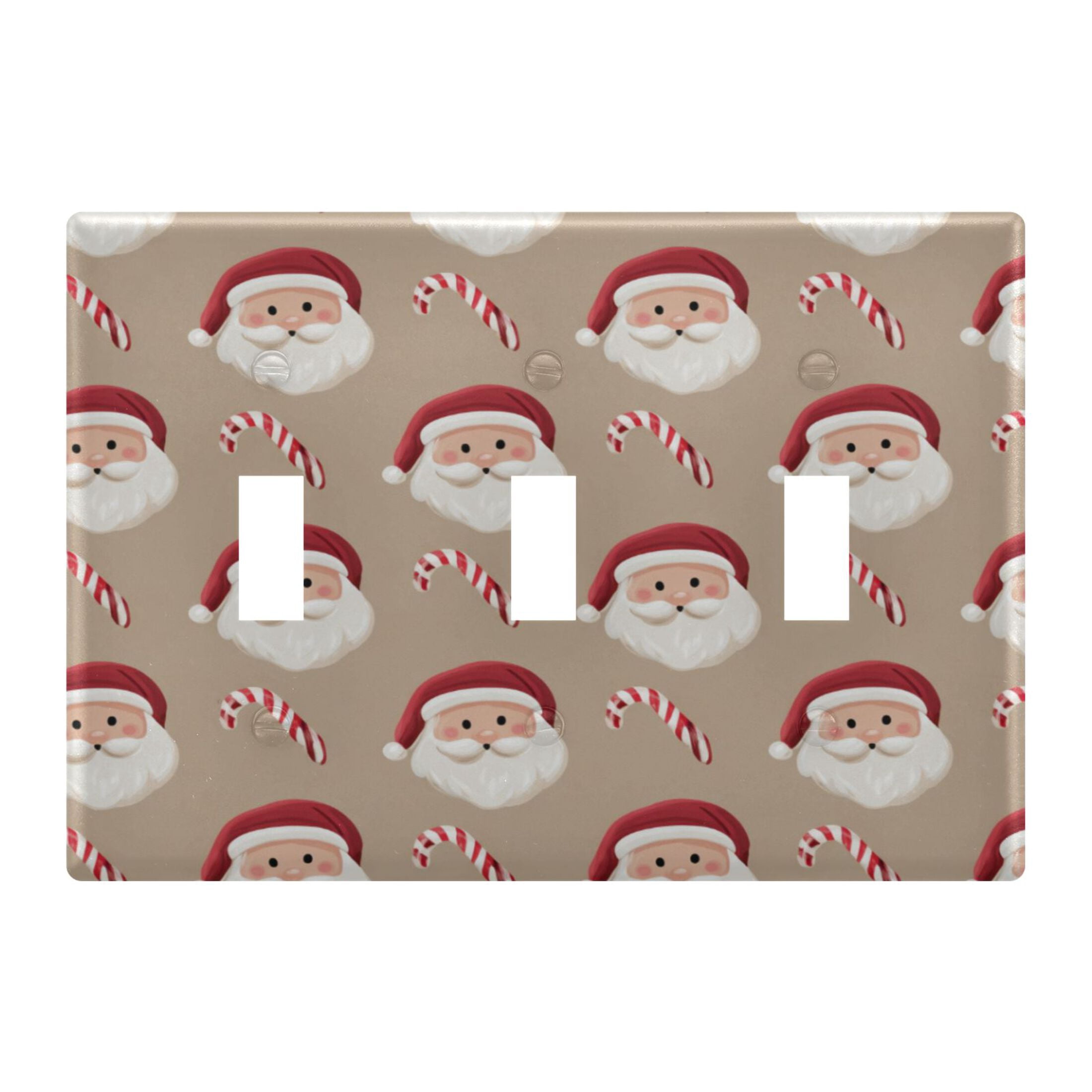 Cartoon Santa Claus Faces Candy Canes Light Switch Cover Electrical ...