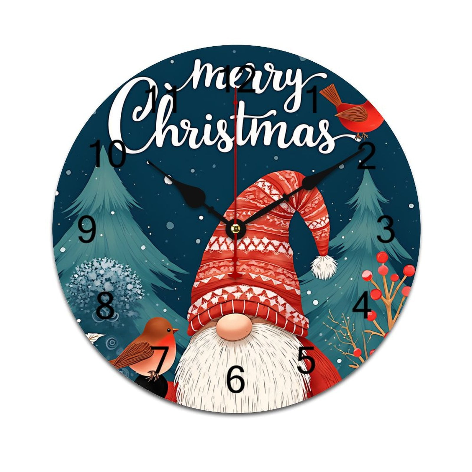 Cartoon Santa Claus Gift And Christmas Tree Red Truck Printed Silent ...
