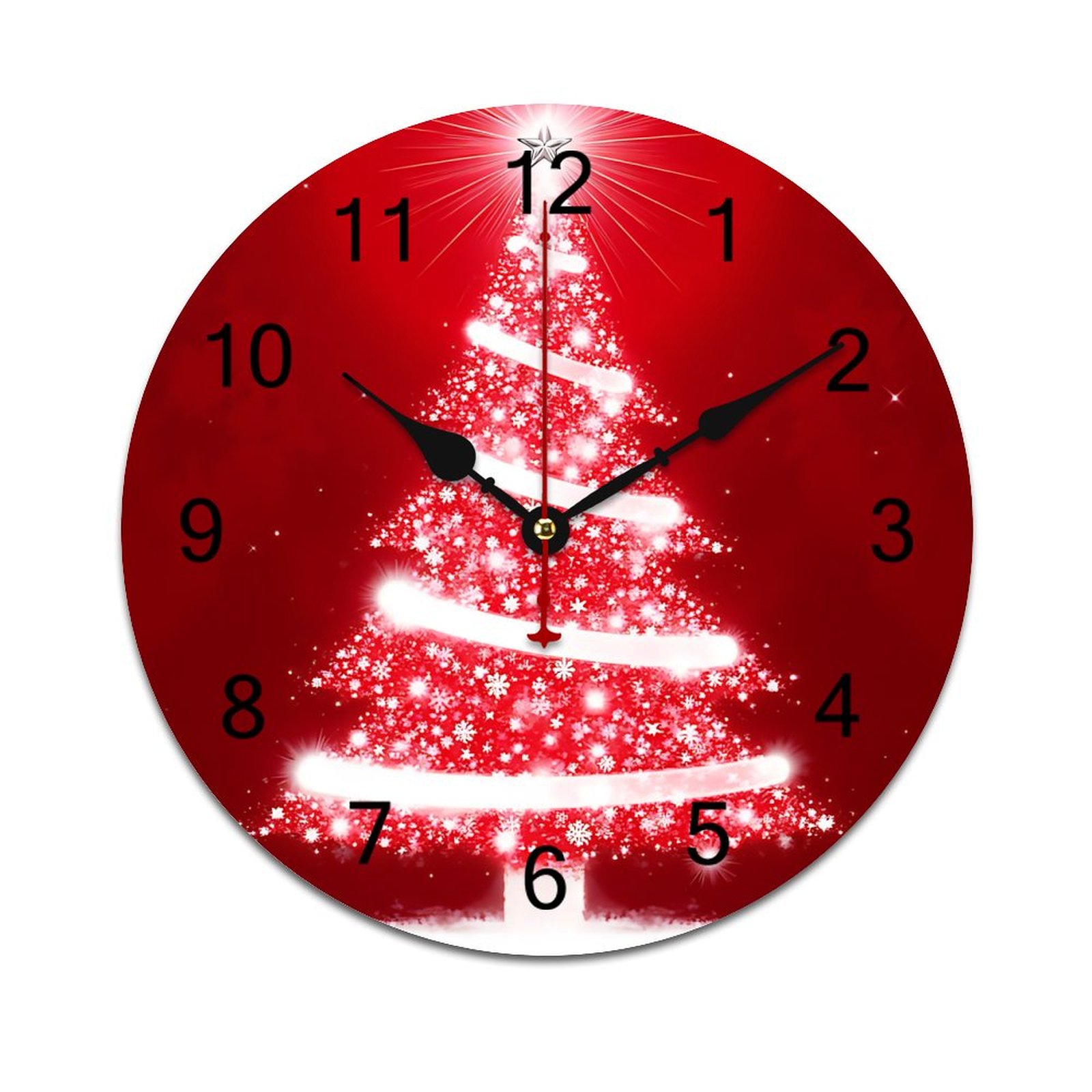 Cartoon Santa Claus Gift And Christmas Tree Red Truck Printed Silent ...