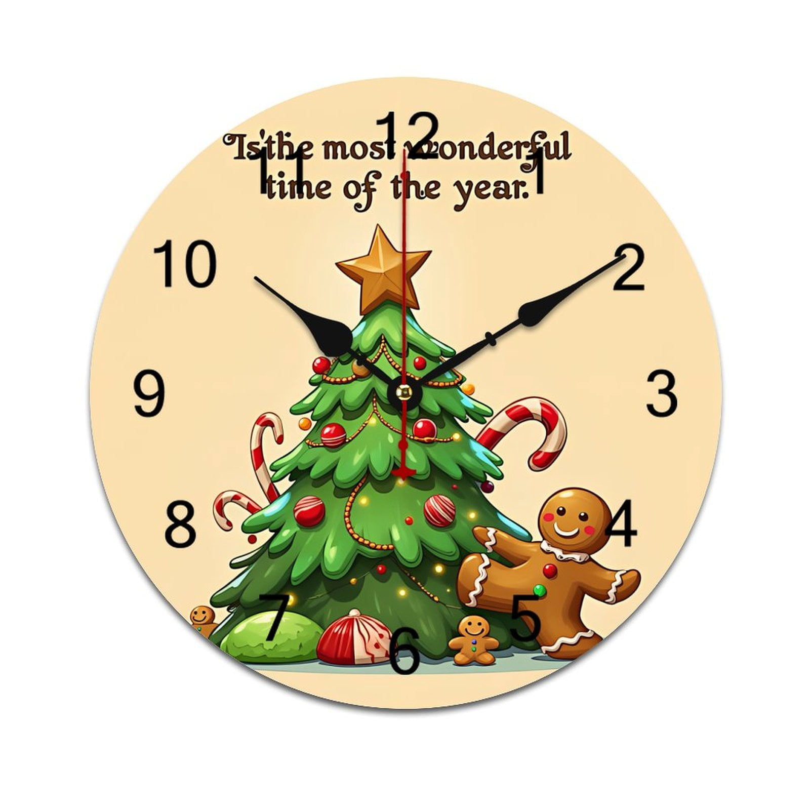 Cartoon Santa Claus Gift And Christmas Tree Red Truck Time Decorative ...