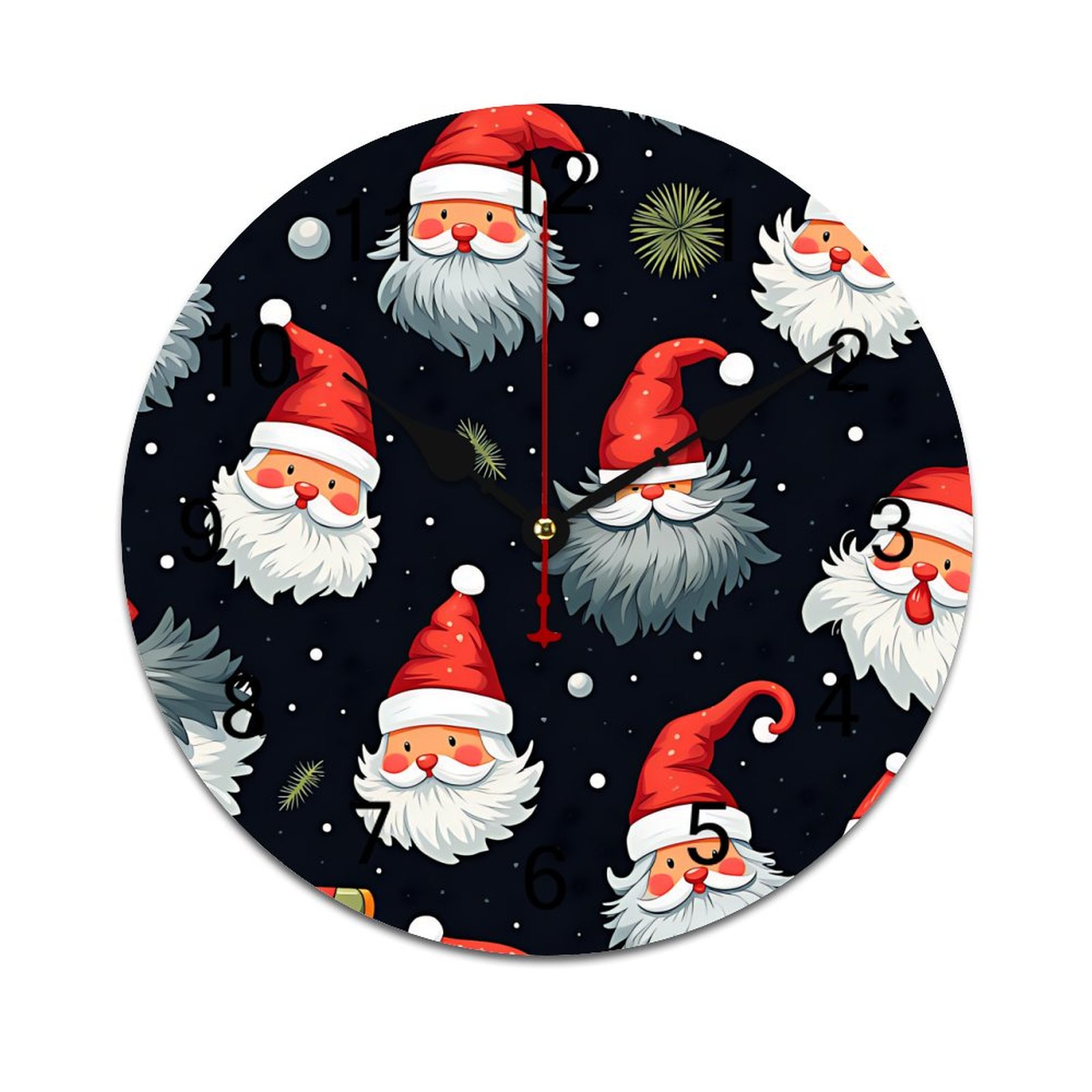 Cartoon Santa Claus Gift And Christmas Tree Red Truck Time Decorative ...