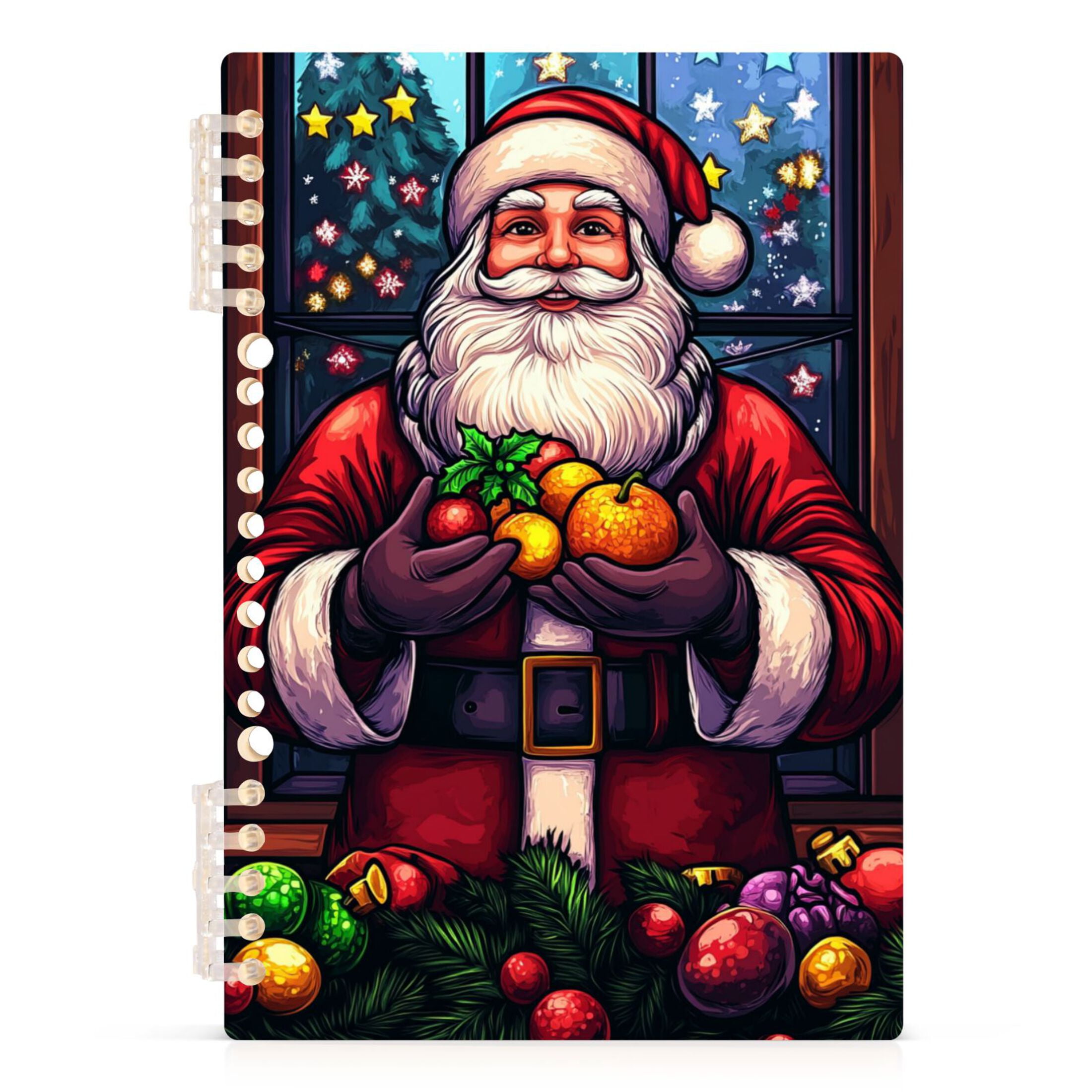 Cartoon Santa Claus Lined Spiral Journal Notebook 60 Pages A5 College ...