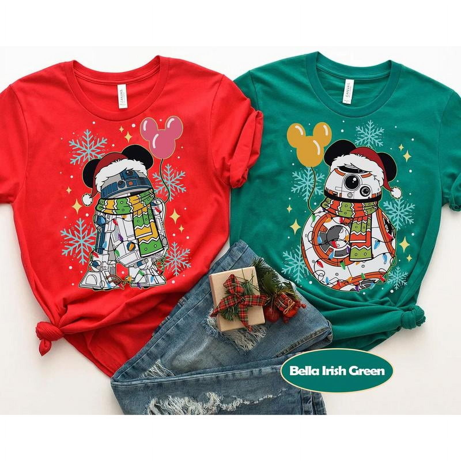 Cartoon Santa R2D2 and BB8 Couples Christmas Lights . Cartoon Couple ...