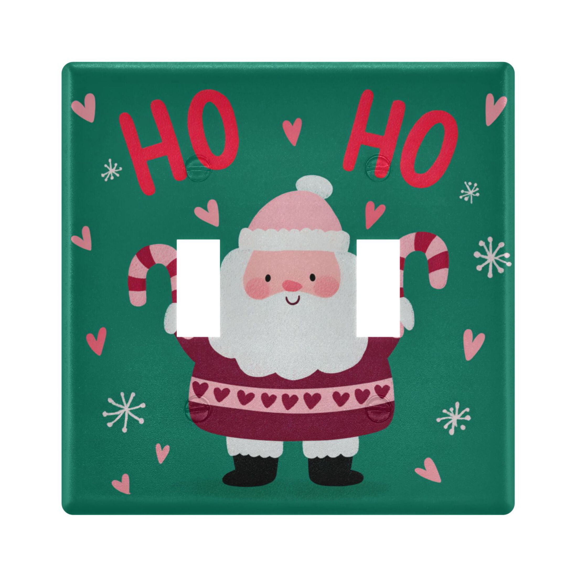 Cartoon Santa with Candy Cane Christmas Valentine Light Switch Cover ...