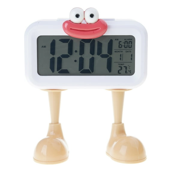 Cartoon Sausage Lip LCD Display Desk Clock with Snooze Function Night ...