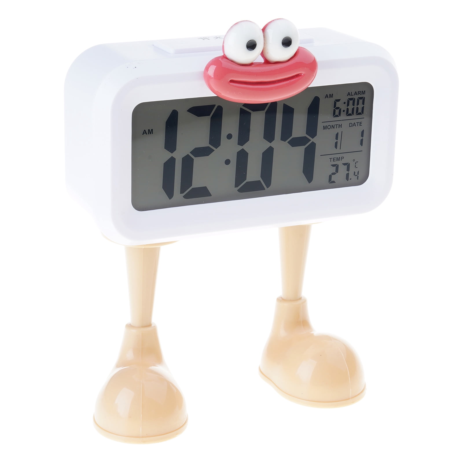 Cartoon Sausage Lip Night Light Digital Alarm Clock with Snooze ...