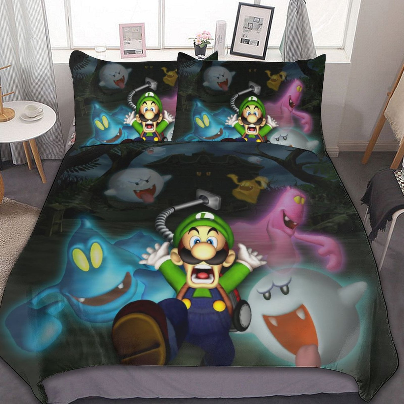 Cartoon Scary Luigi's Mansion 3 Piece Bedding Sets Decor Comforter Sets ...