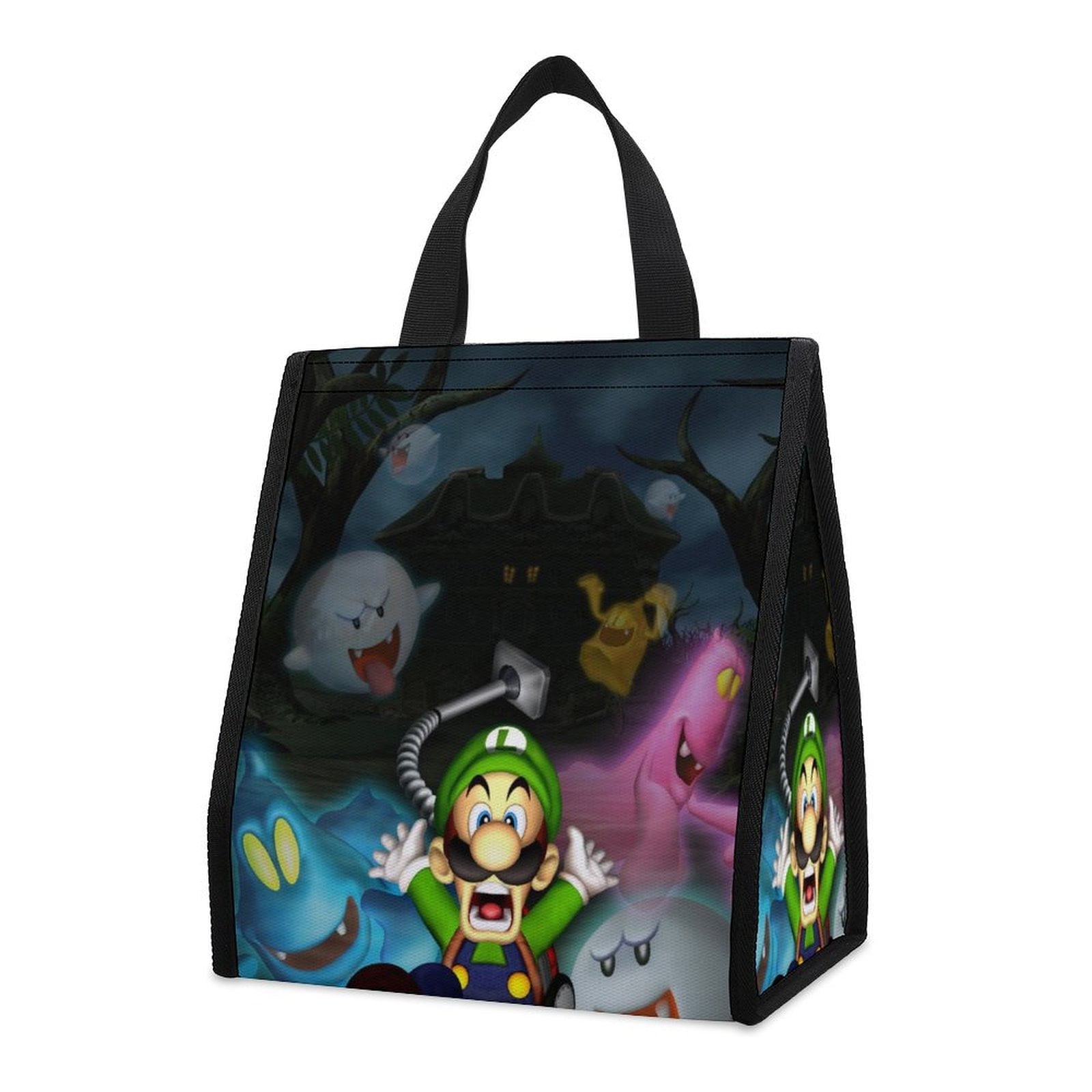Cartoon Scary Luigi's Mansion Folding Insulated Lunch Bag Portable ...