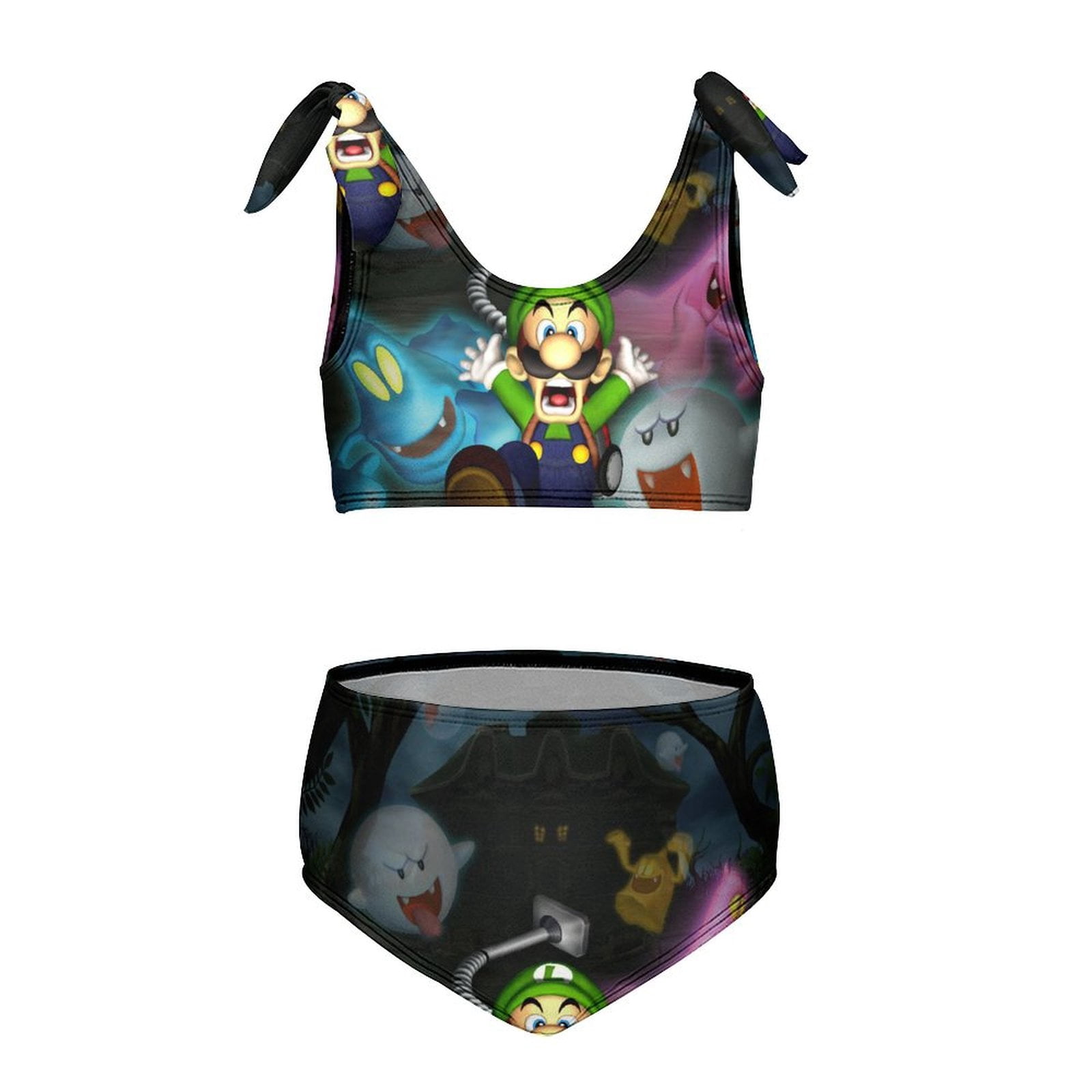 Cartoon Scary Luigi's Mansion Kid's Swimwear Two Piece Swimsuit Summer ...