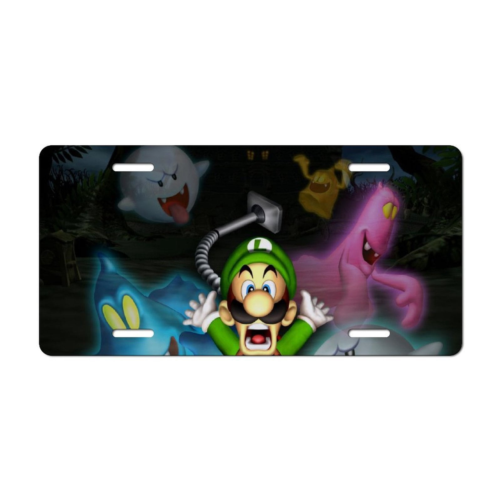 Cartoon Scary Luigi's Mansion License Plate Cover Aluminum For Various ...