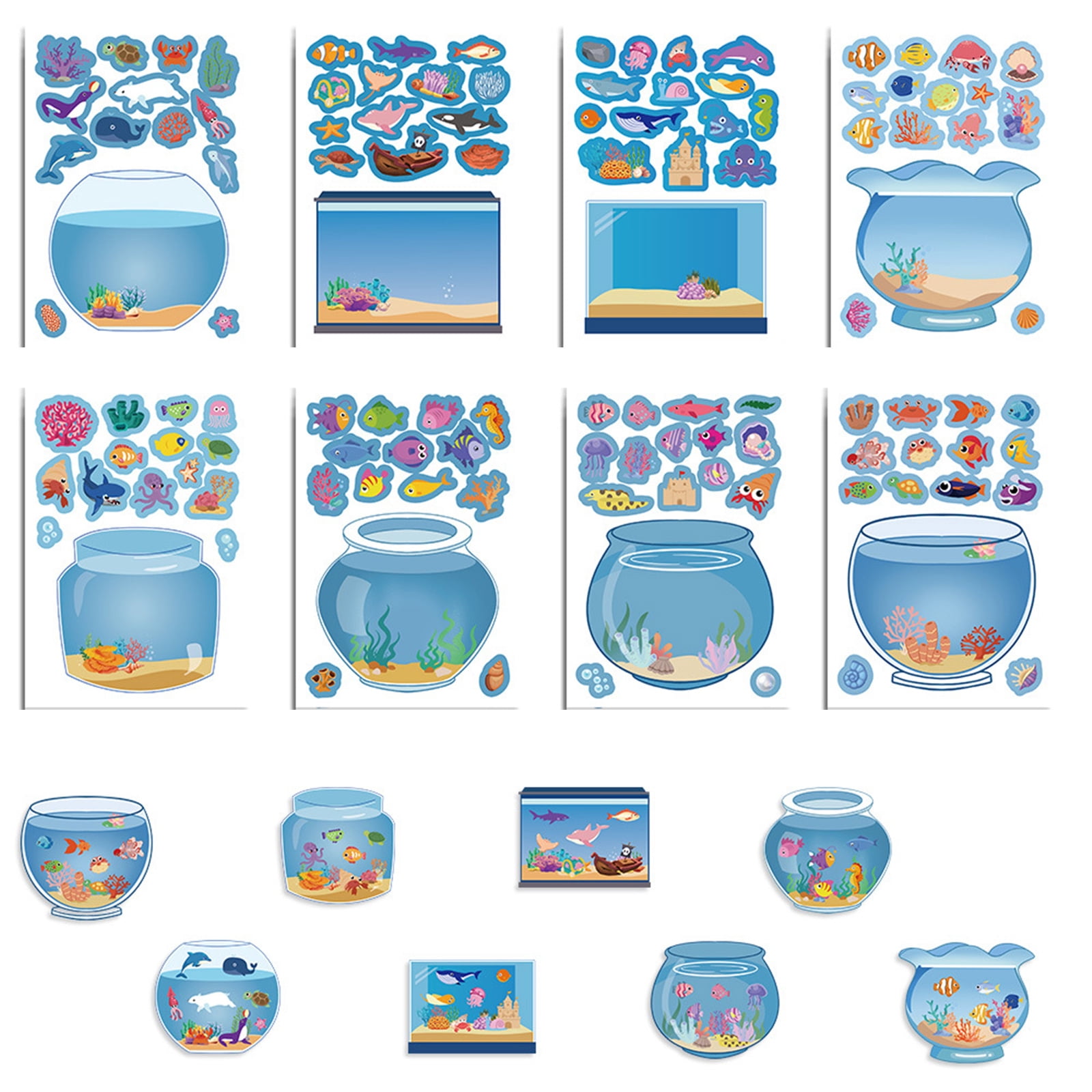 Cartoon Scene Sticker Miniature Aquarium Sticker for Scrapbooking ...