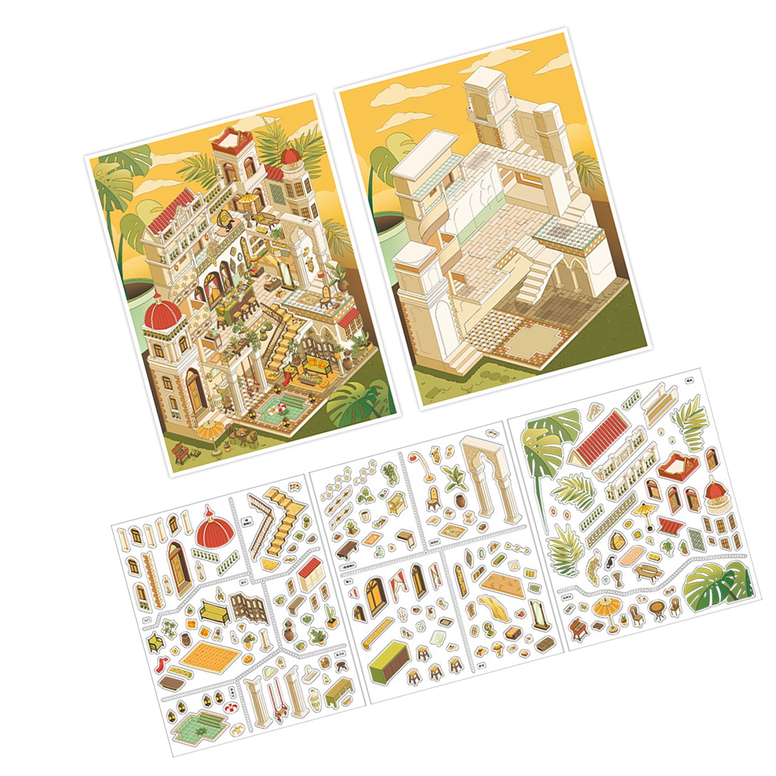 Cartoon Scenery Sticker PET Waterproof Scrapbooking Decorative Sticker ...