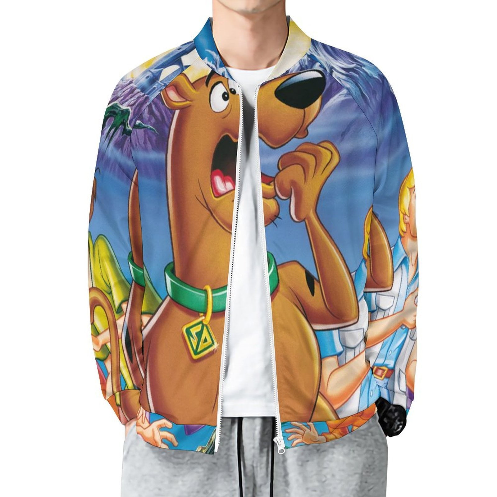 Cartoon Scooby Doo Fashion Jacket Mens Windbreaker Coat Lightweight ...