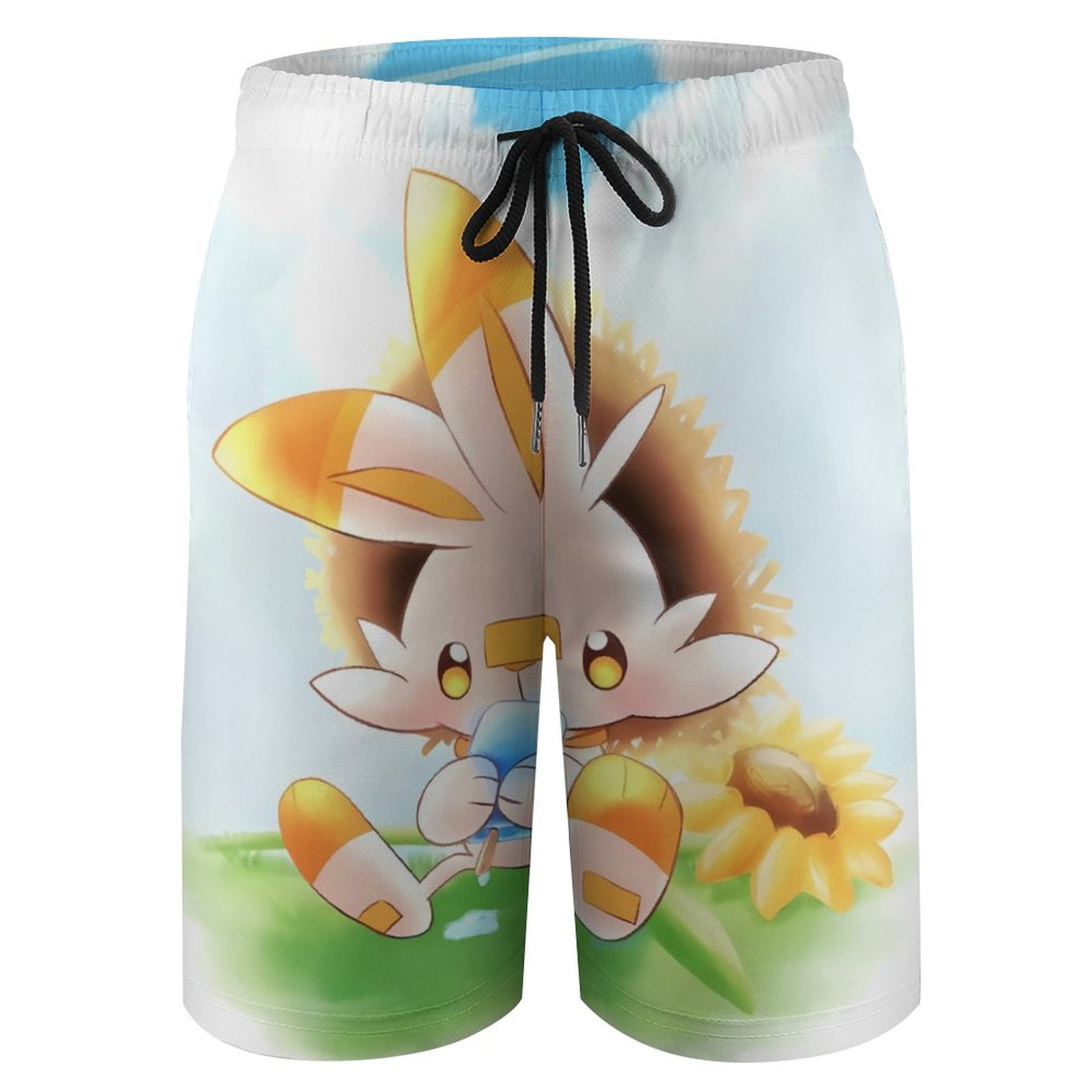 Cartoon Scor-bun-ny Boys Swim Trunks with Pocket Quick Dry Swimwear ...