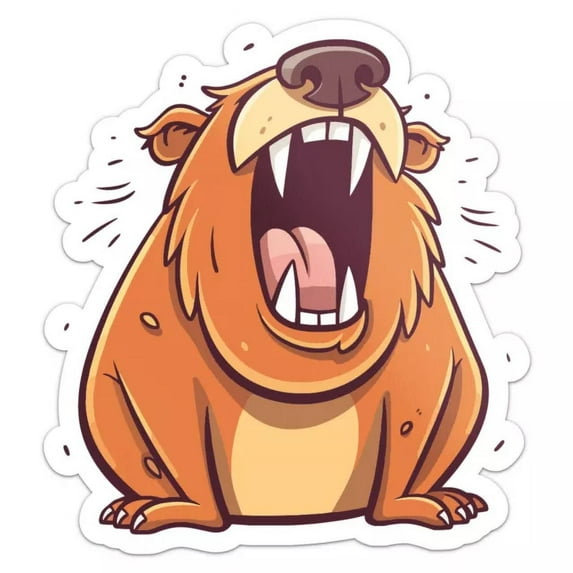 Cartoon Screaming Capybara Sticker Phone Decal Water Bottle Stickers ...