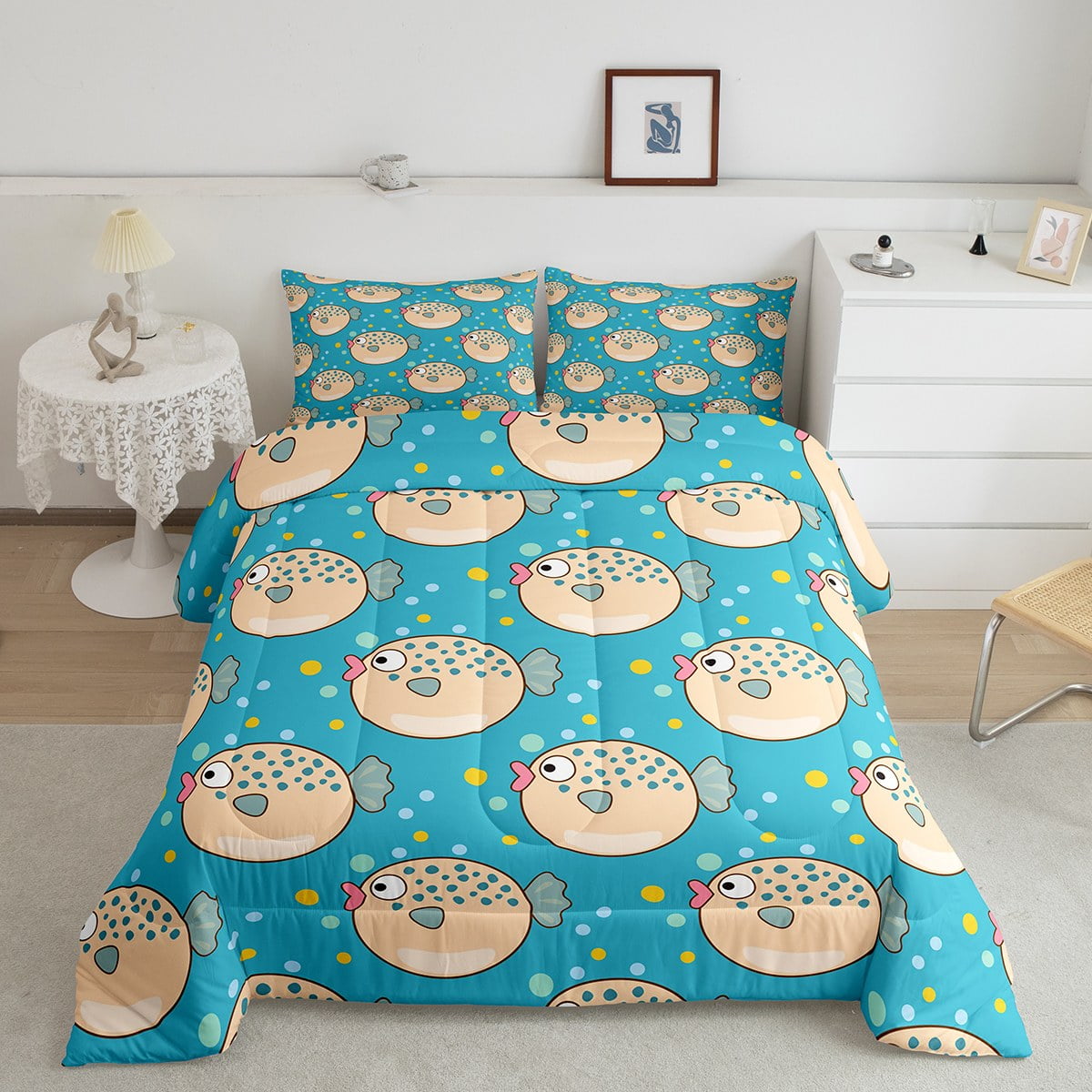 Cartoon Sea Animal Bedding Comforter Sets King Size,Cute Funny ...