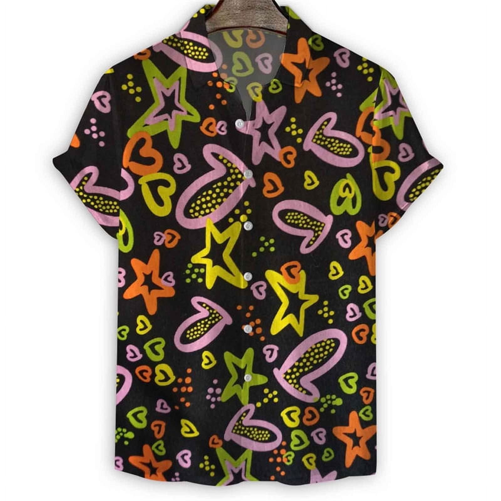 Cartoon Sea Animals Fish 3d Print Shirt Men StarShells Pattern Short ...