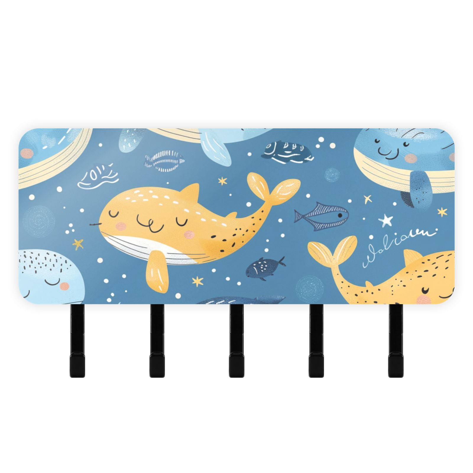 Cartoon Sea Animals Mail Holder Organizer Wall Mount with Shelf Key ...