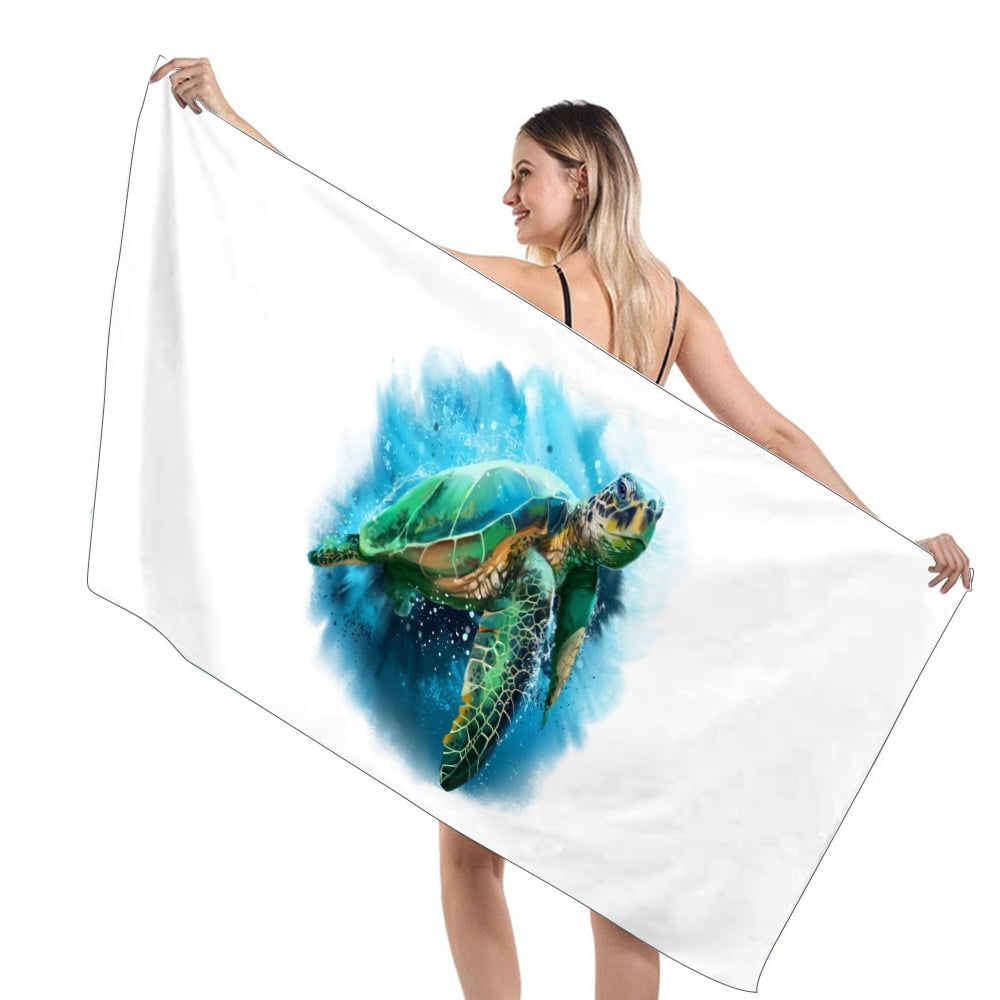 Cartoon Sea Turtle Beach Towel for Boys，，Adults，Teen and Kids Quick Dry ...