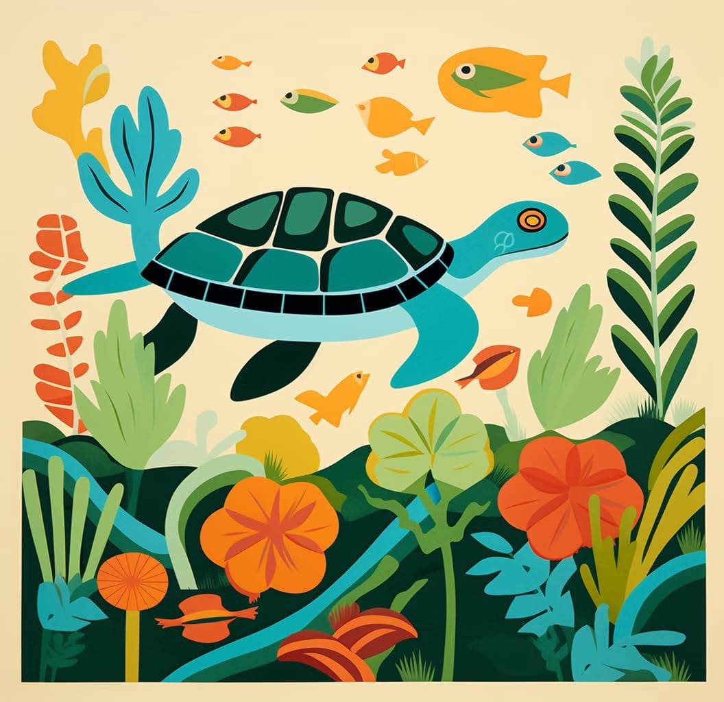 Cartoon Sea Turtle DIY 5D Diamond Art Painting by Number Kits for ...