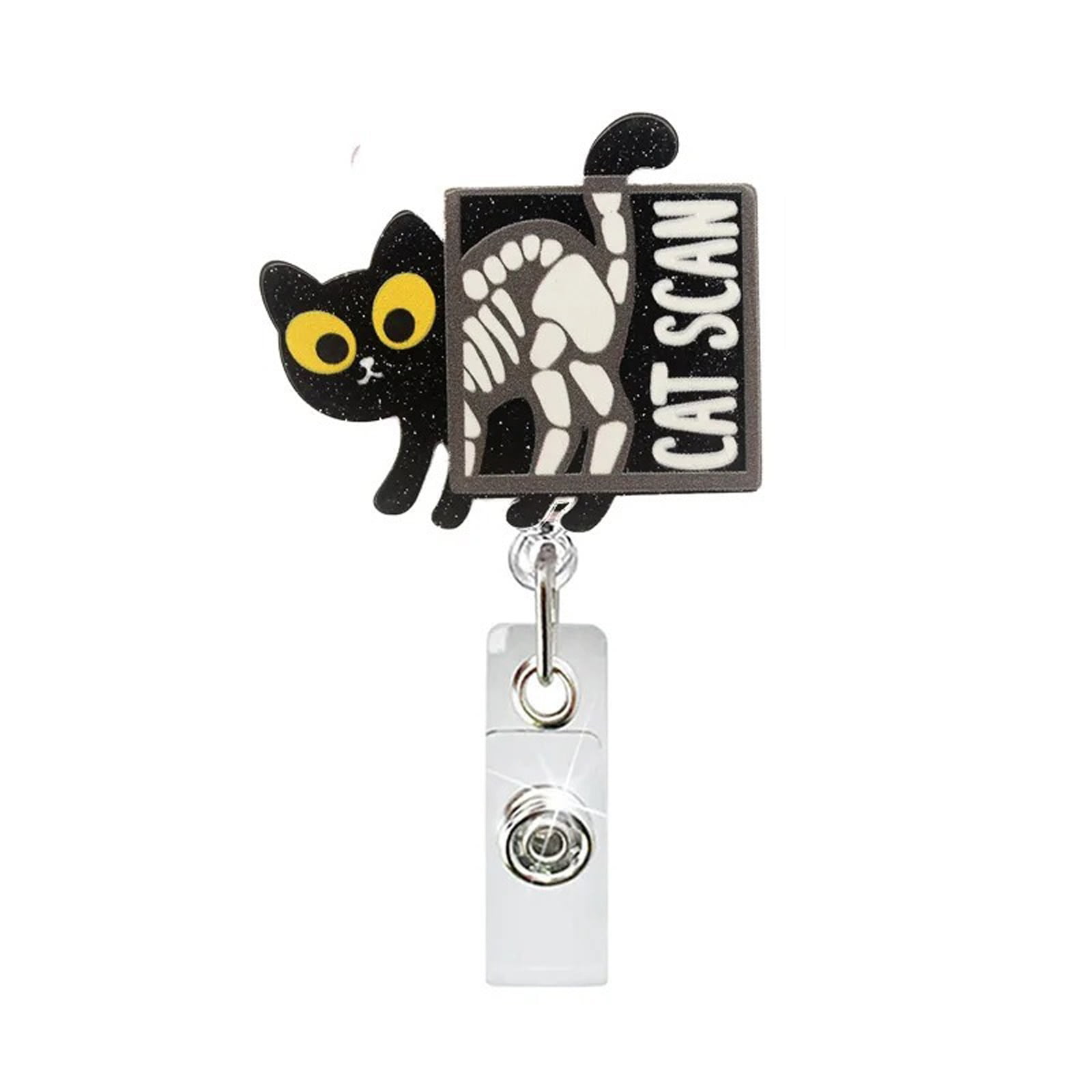 Cartoon Sequins Acrylic Badge Holder Retractable BadgesHolder with ...