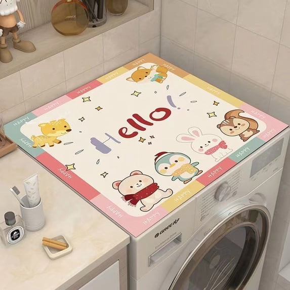 Cartoon Series Four-Color Drum Washing Machine Mat - 50x60CM Waterproof ...