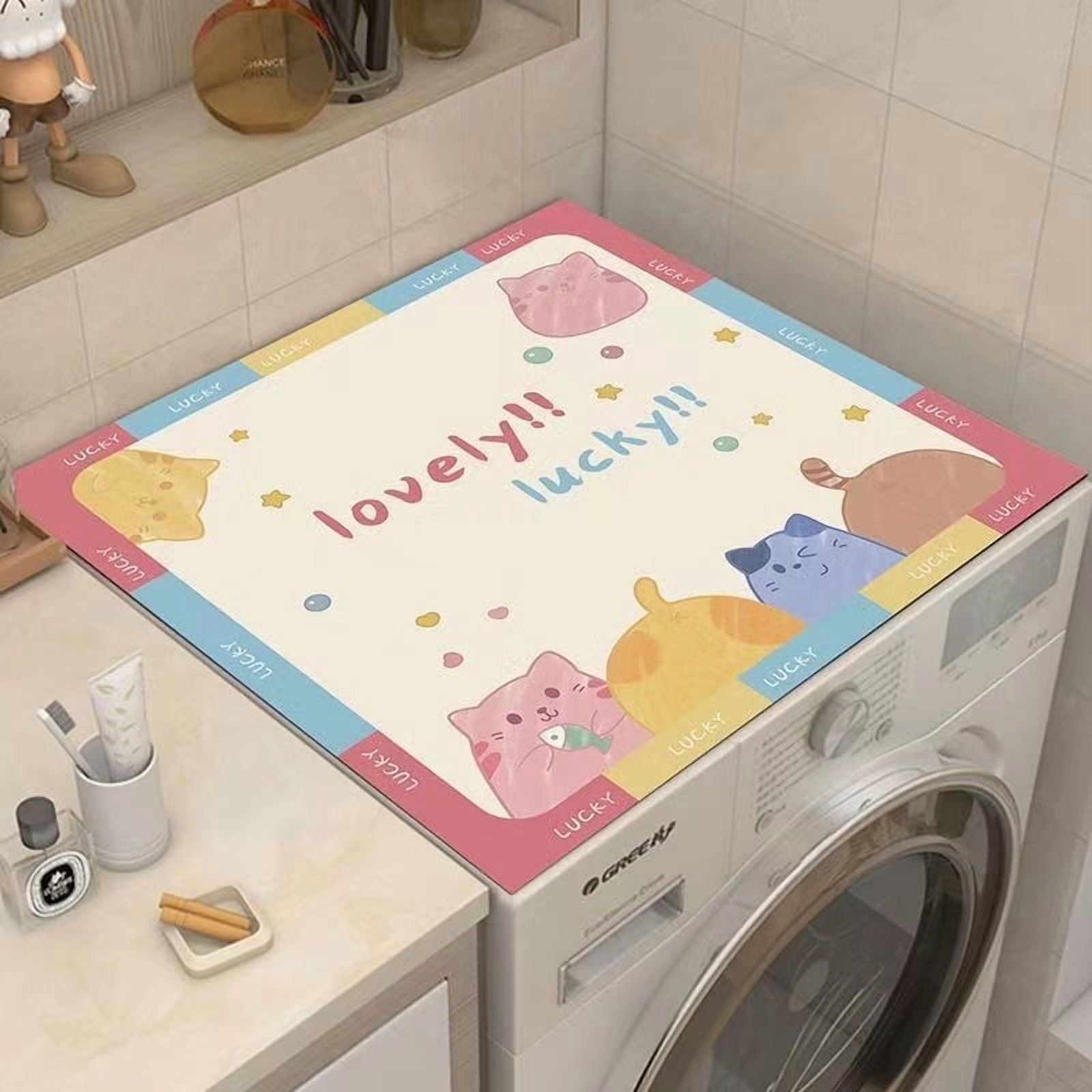 Cartoon Series Four-Color Drum Washing Machine Mat - 50x60CM Waterproof ...