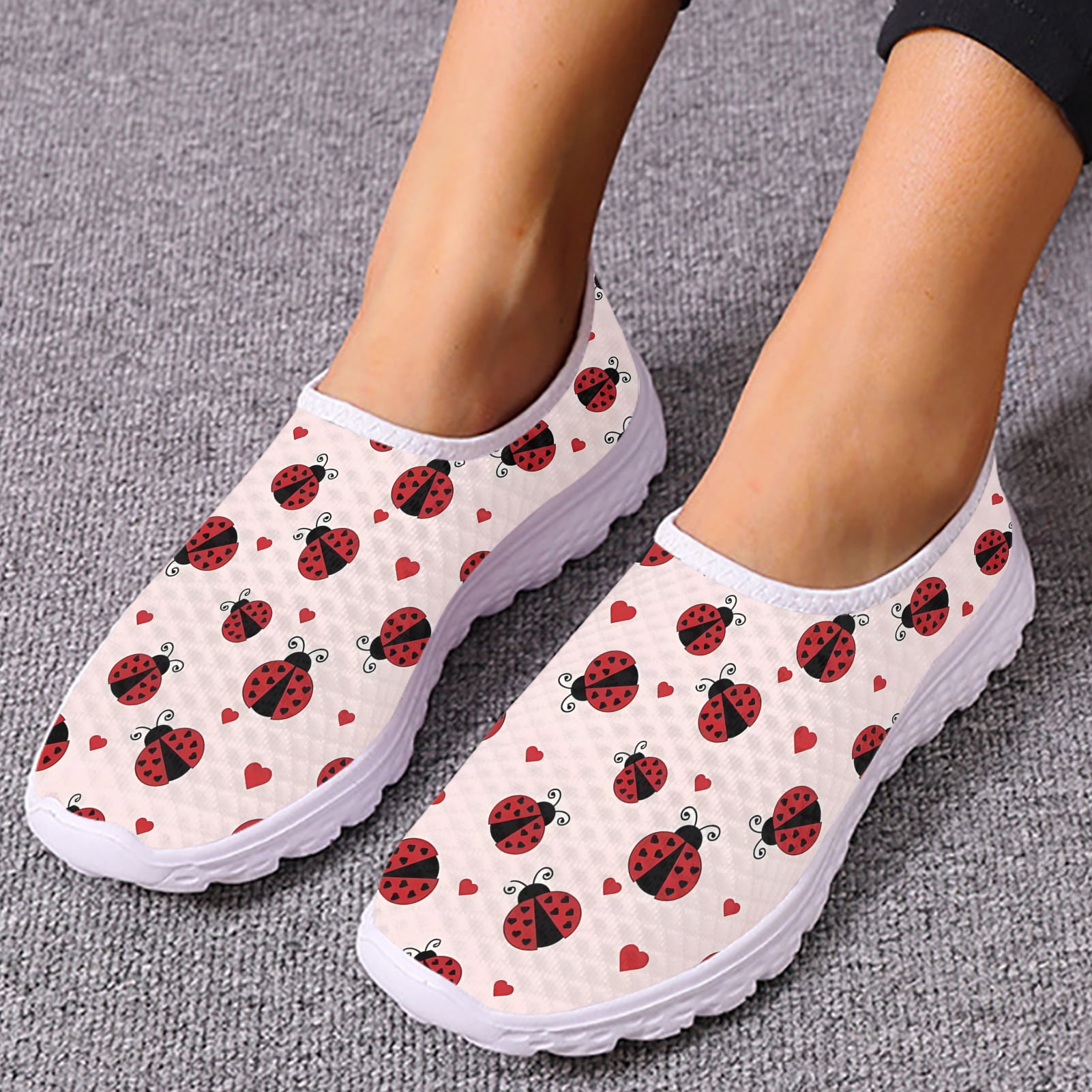 Cartoon Seven Star Print Breathable Loafers Insect Print Slip On Shoes ...