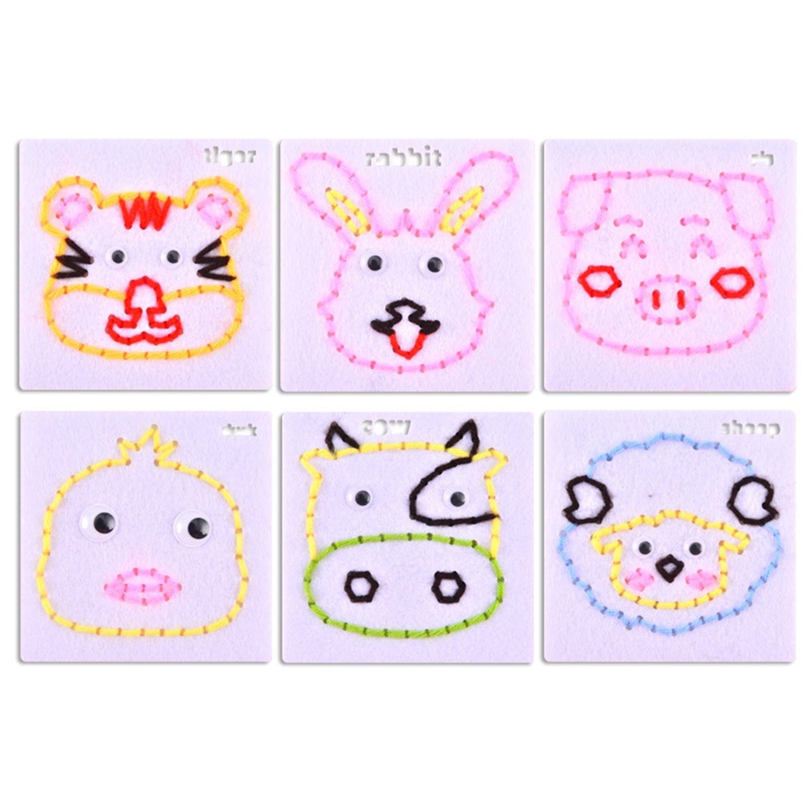Cartoon Sewing Kits Toy Craft Project Set Lacing Threading Toy For ...