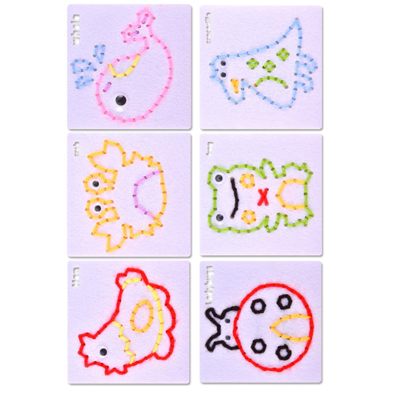 Cartoon Sewing Kits Toy Craft Project Set Lacing Threading Toy For ...
