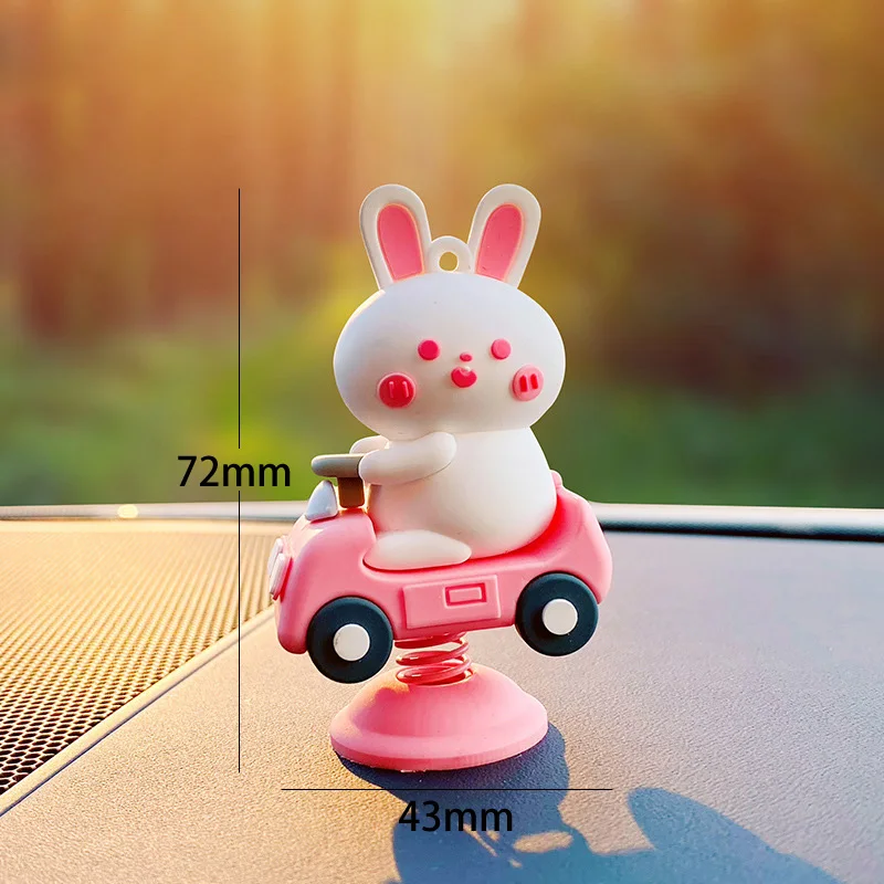 Cartoon Shaking Head Rabbit Bear Car Accessories Car Dashboard Cartoon Horse Riding Pig Doll ...
