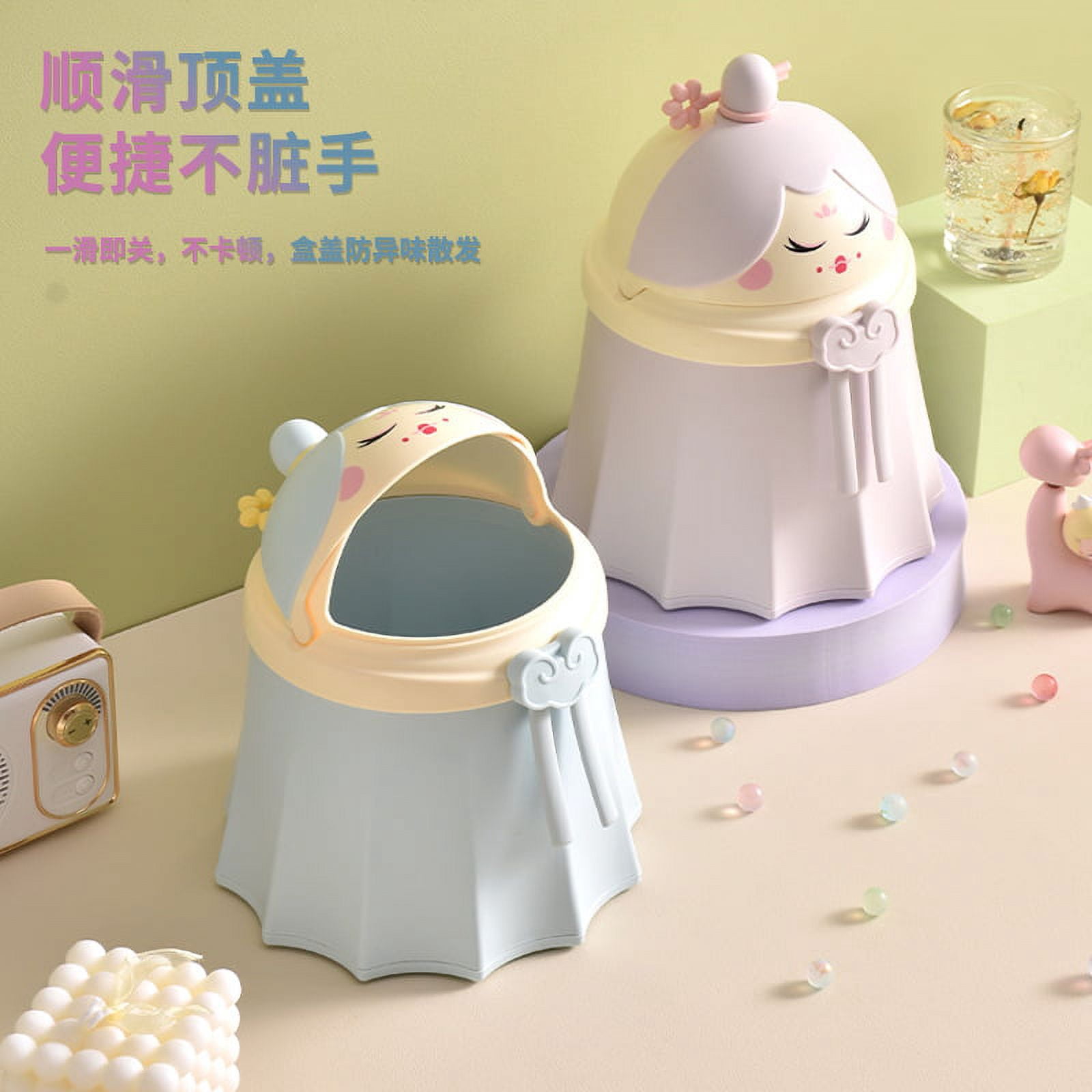 Cartoon Shape Trash Can Mini Table Trash Can Desktop Storage Bucket ...
