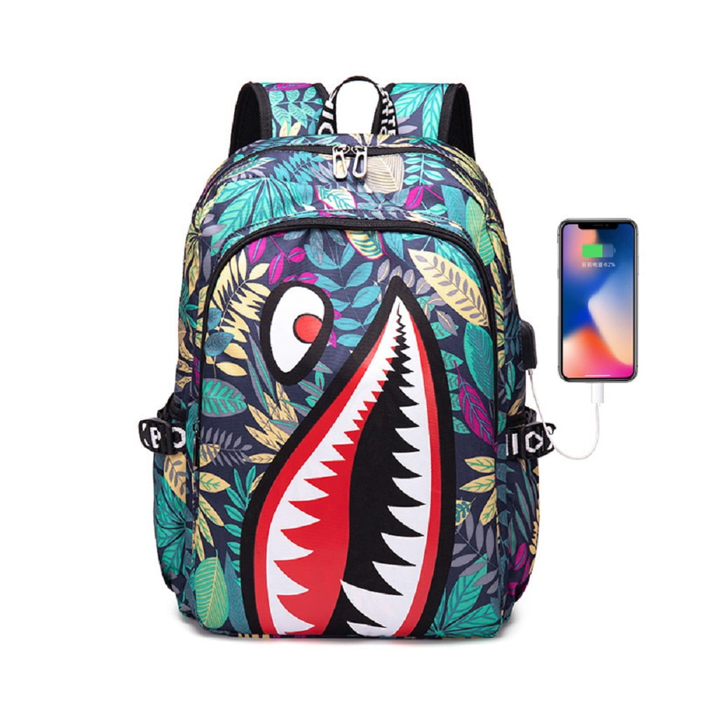 XGeek Unisex Multi Functional Shark Cartoon Oxford Cloth School ...