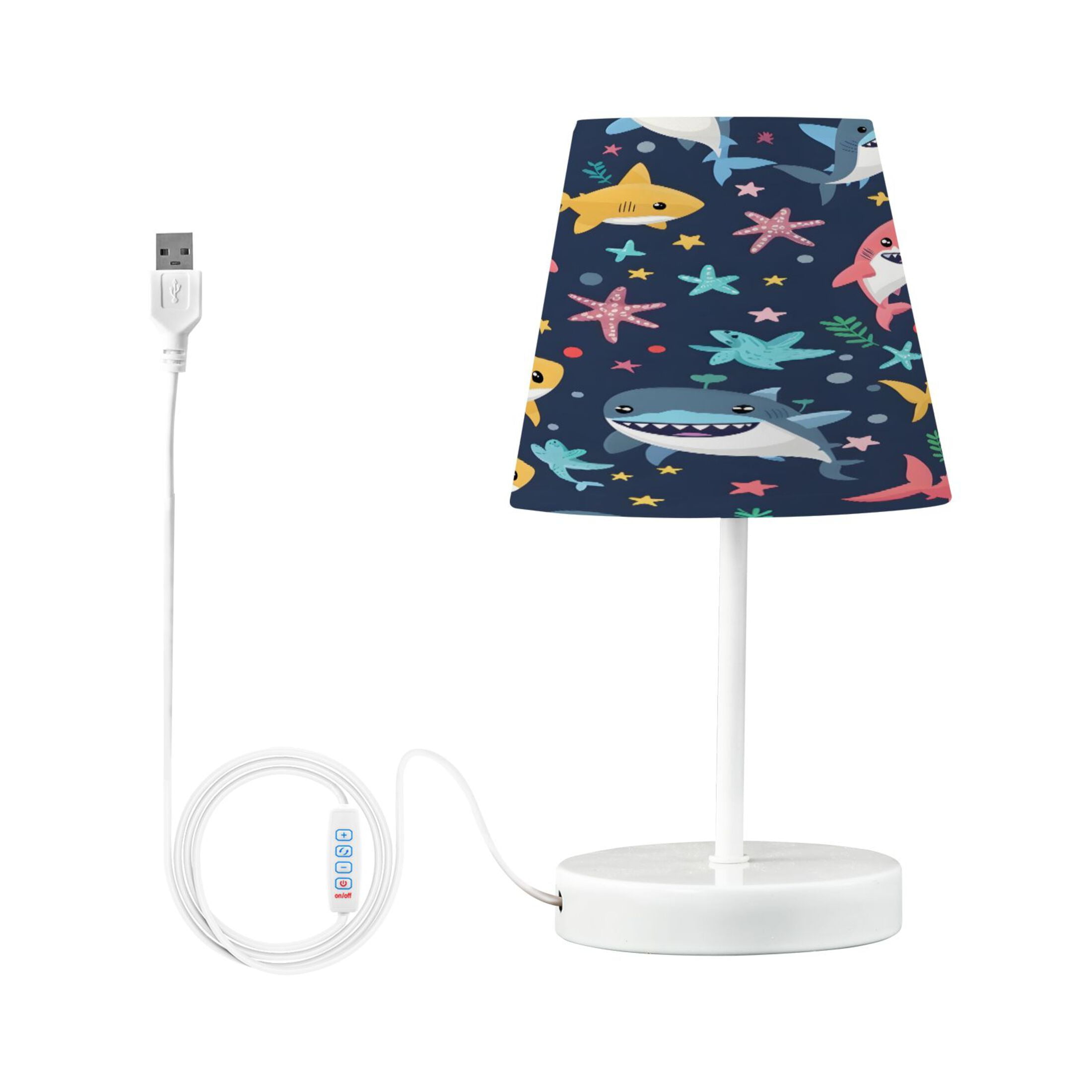 Cartoon Shark Seaweed Starfish Desk Lamp LED Table Nightstand Lamps ...