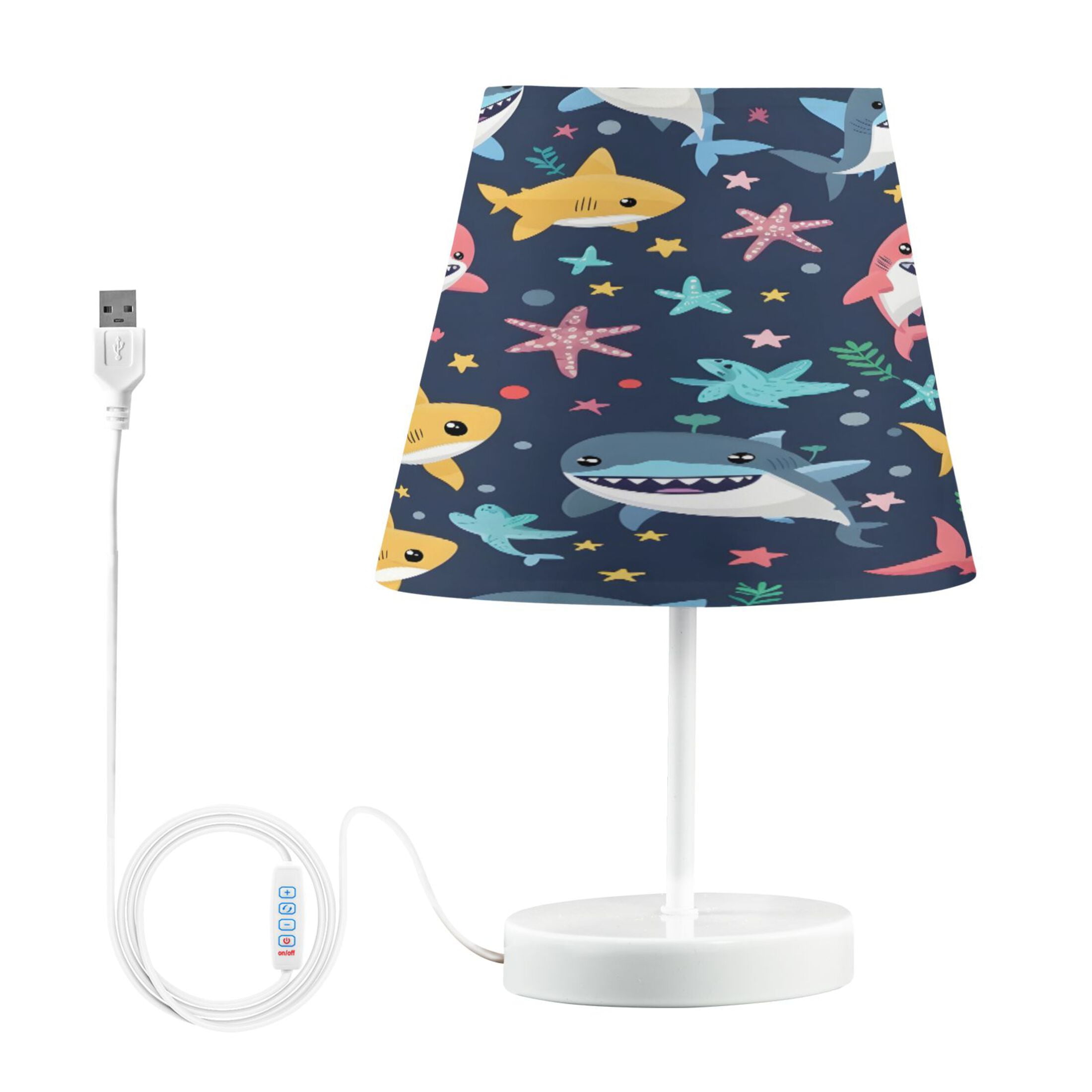 Cartoon Shark Seaweed Starfish Desk Lamp LED Table Nightstand Lamps ...