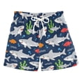 Cartoon Shark Swim Trunks Quick Dry Beach Pool Board Shorts Lightweight ...