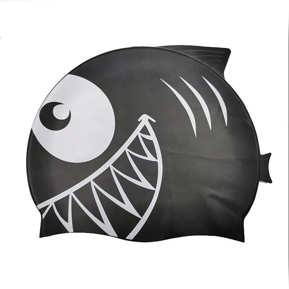 Cartoon Shark Swimming Hat Elastic Waterproof Bathing Hat Waterproof ...