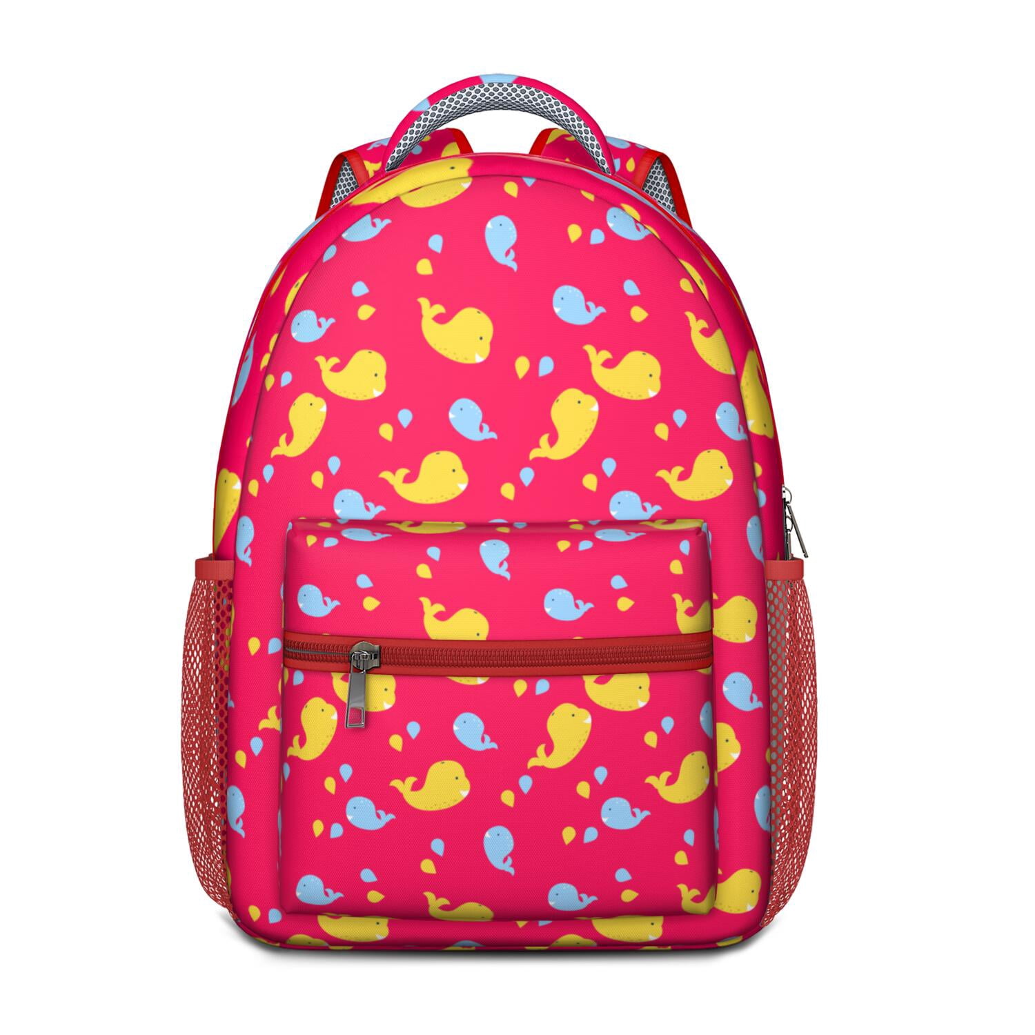 Cartoon Shark & Whale Student Backpack - Watercolor Ocean Theme ...