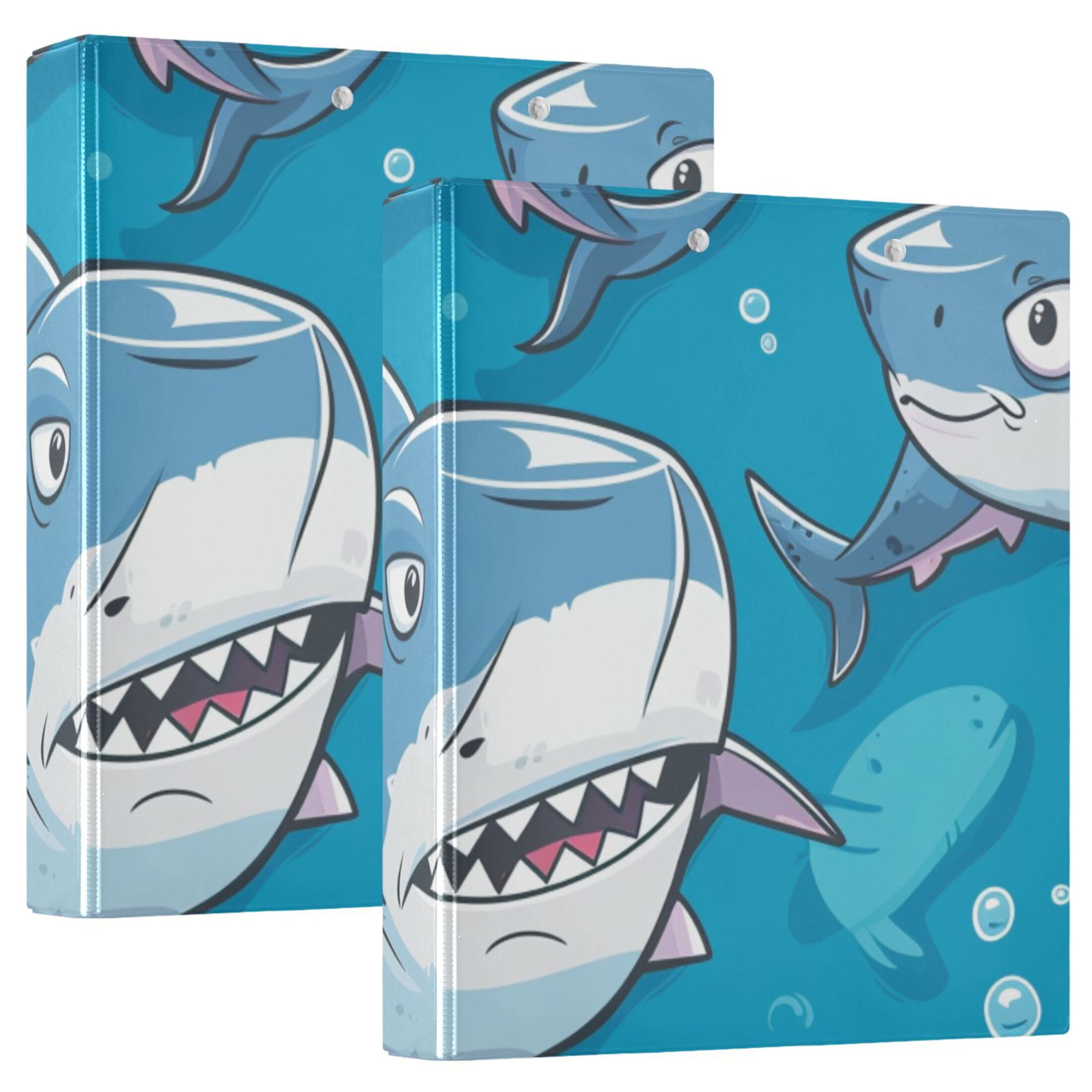 Cartoon Sharks 3 Ring Binders 1.5 inch Hardcover File Folders with ...