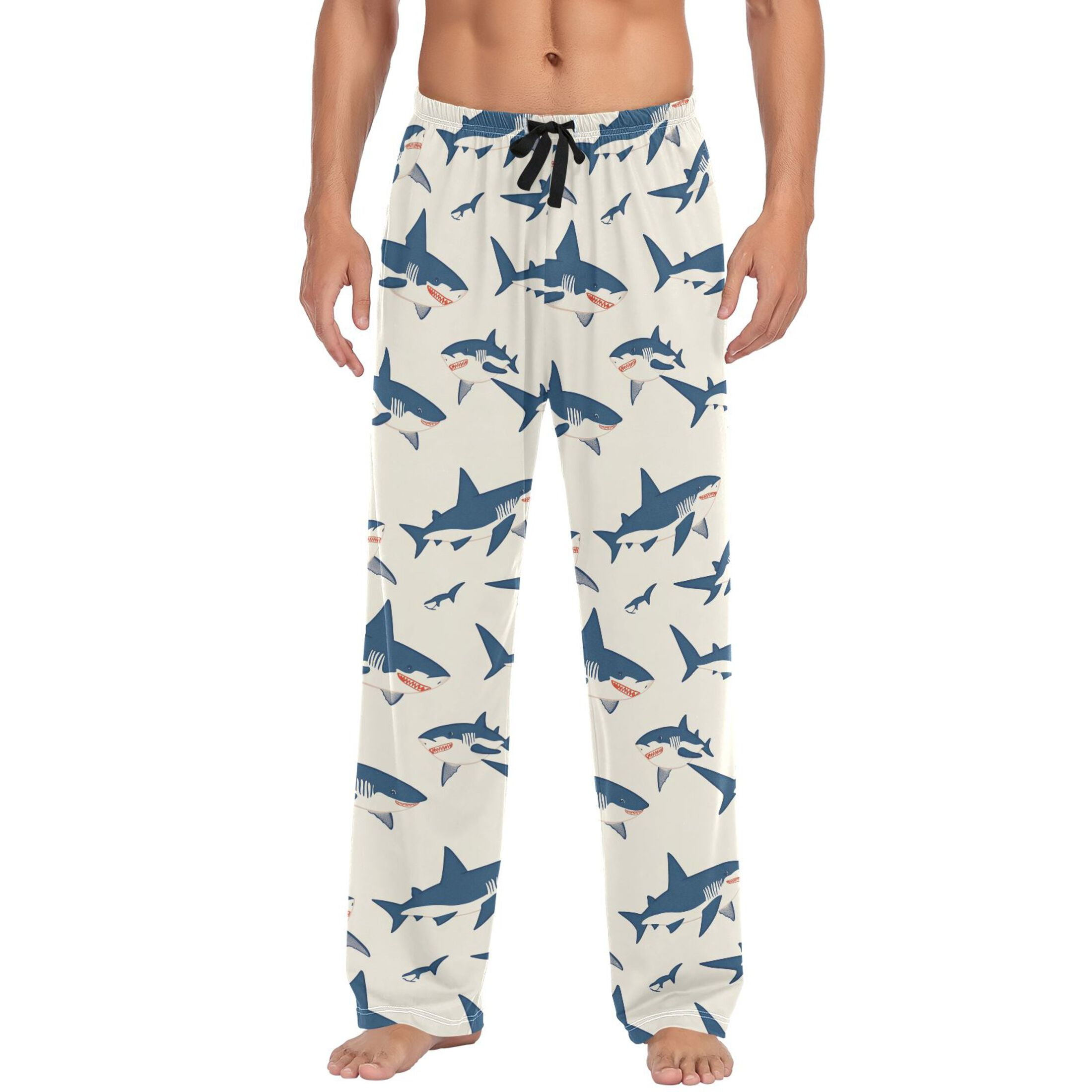 Cartoon Sharks Mens Pajama Pant Sleep and Lounge Bottons with Pockets ...