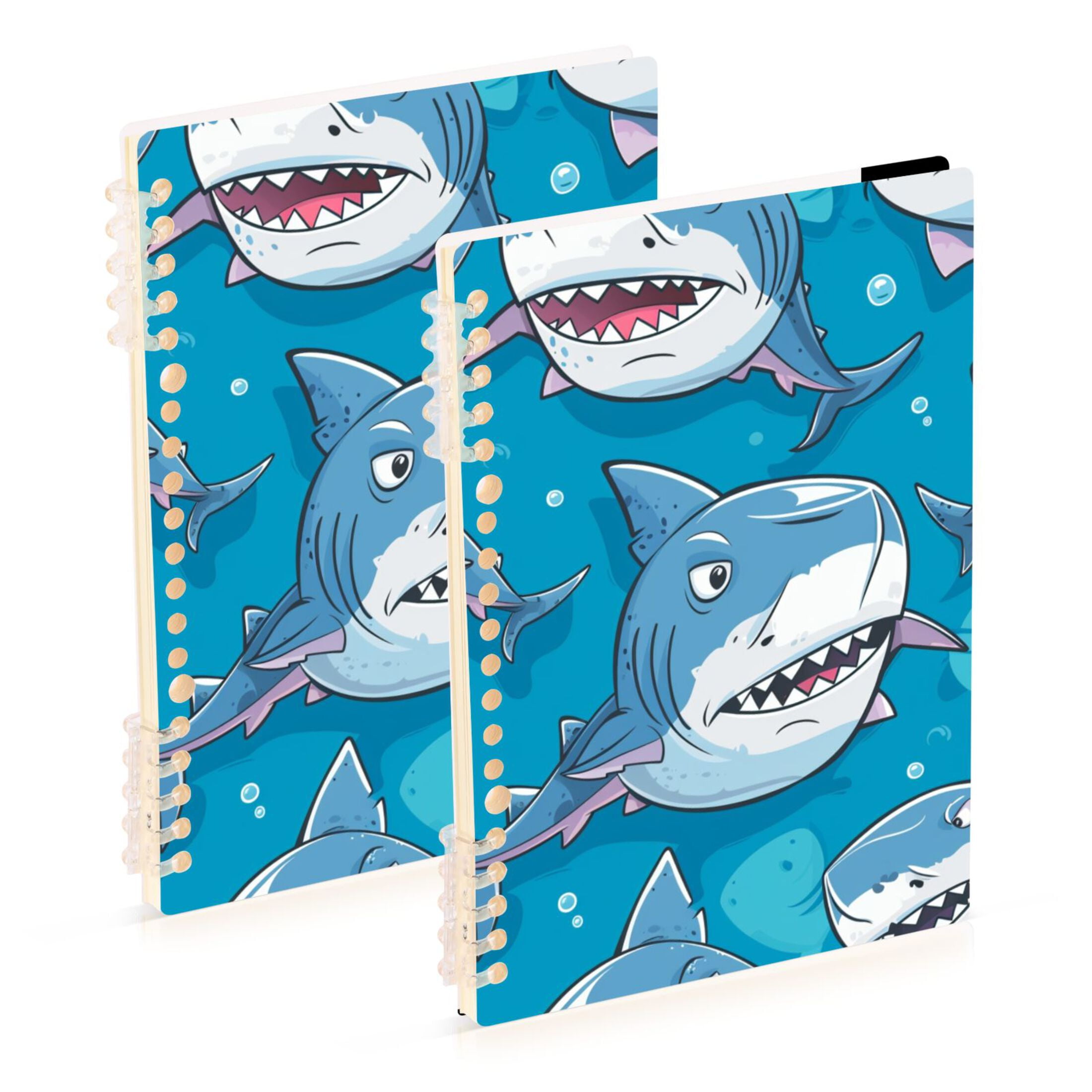 Cartoon Sharks Ring Binder Notebook Journey Note Diary College Ruled ...