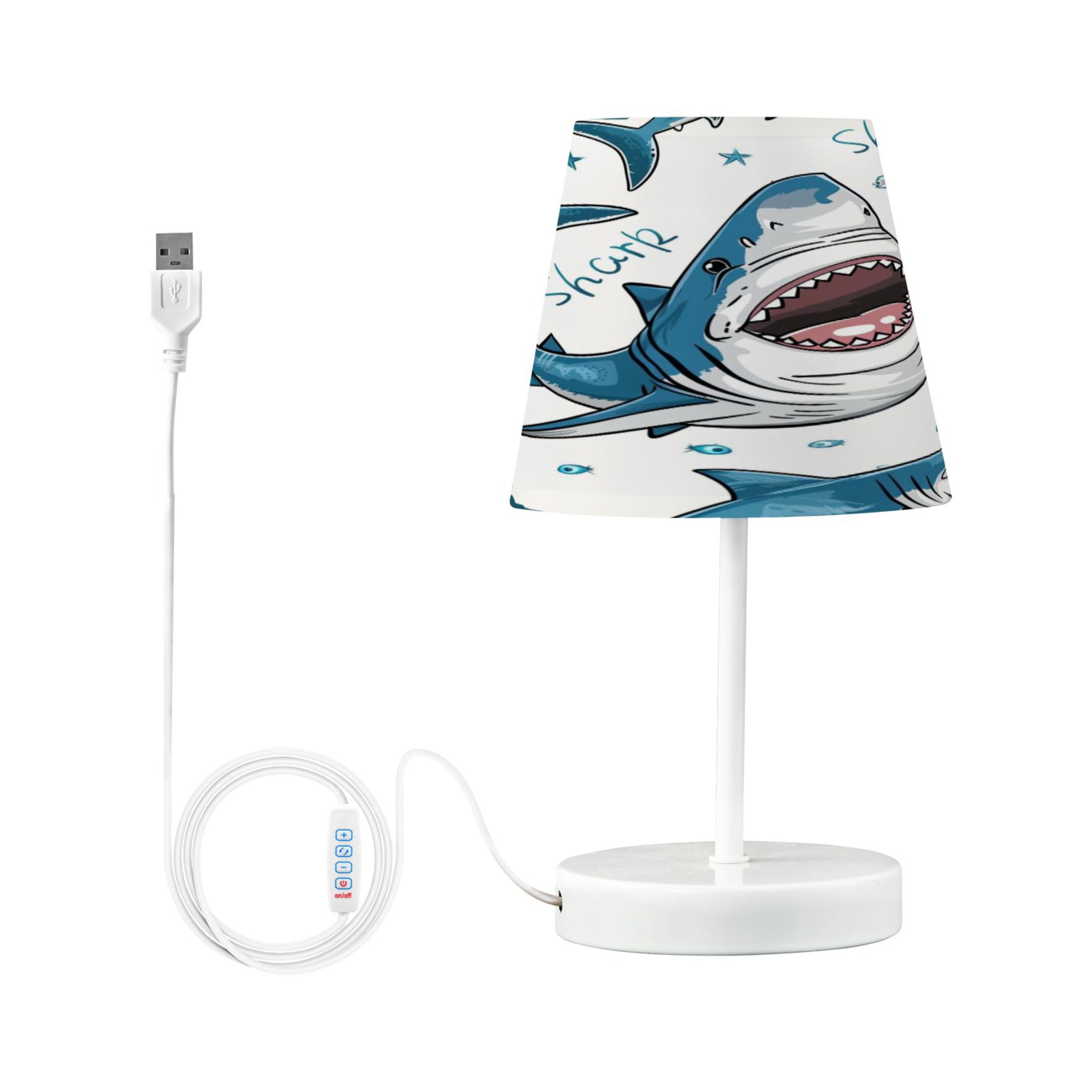 Cartoon Sharks and Stars Desk Lamp LED Table Nightstand Lamps with 3 ...