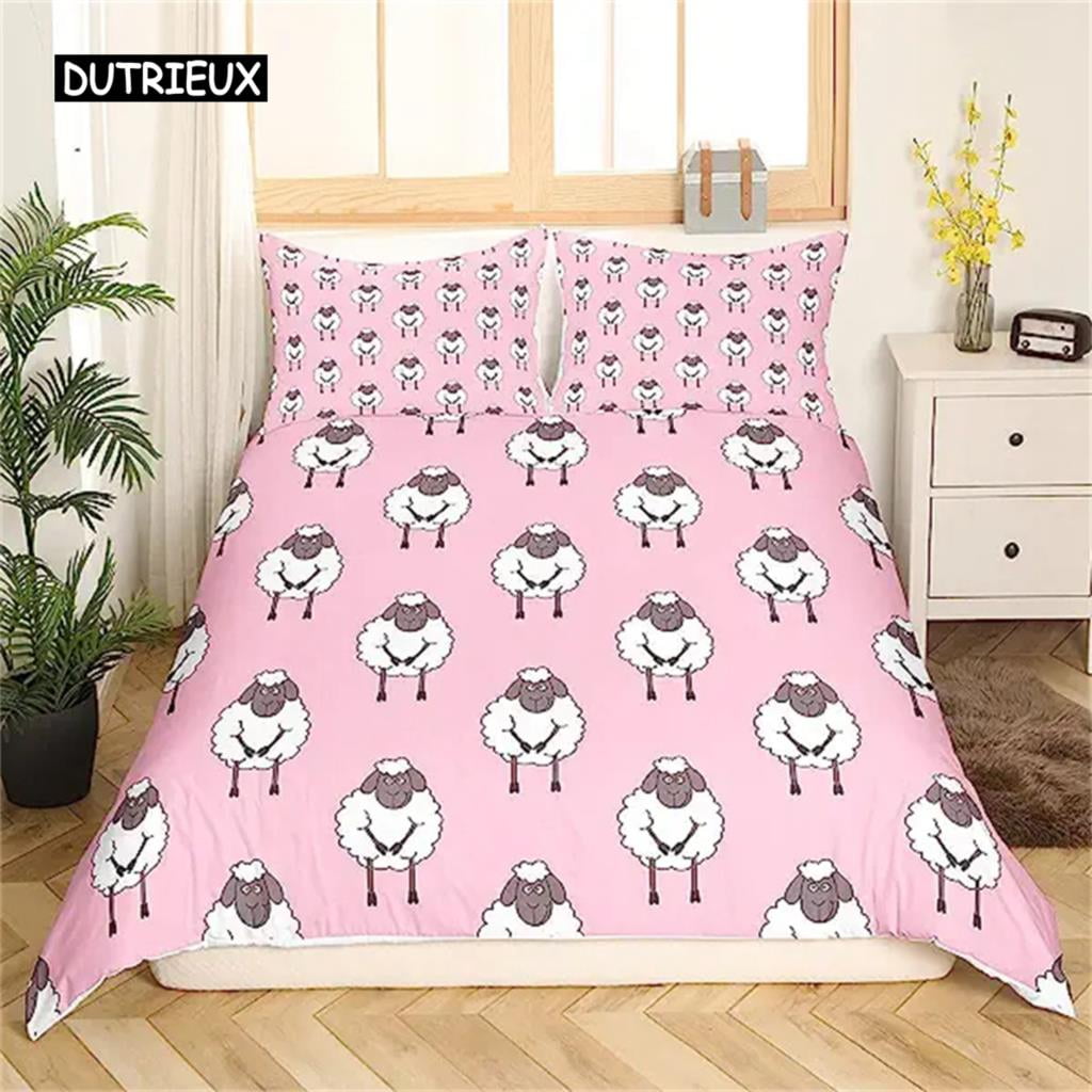 Cartoon Sheep Family Duvet Cover Farmhouse Animals Comforter Cover for ...