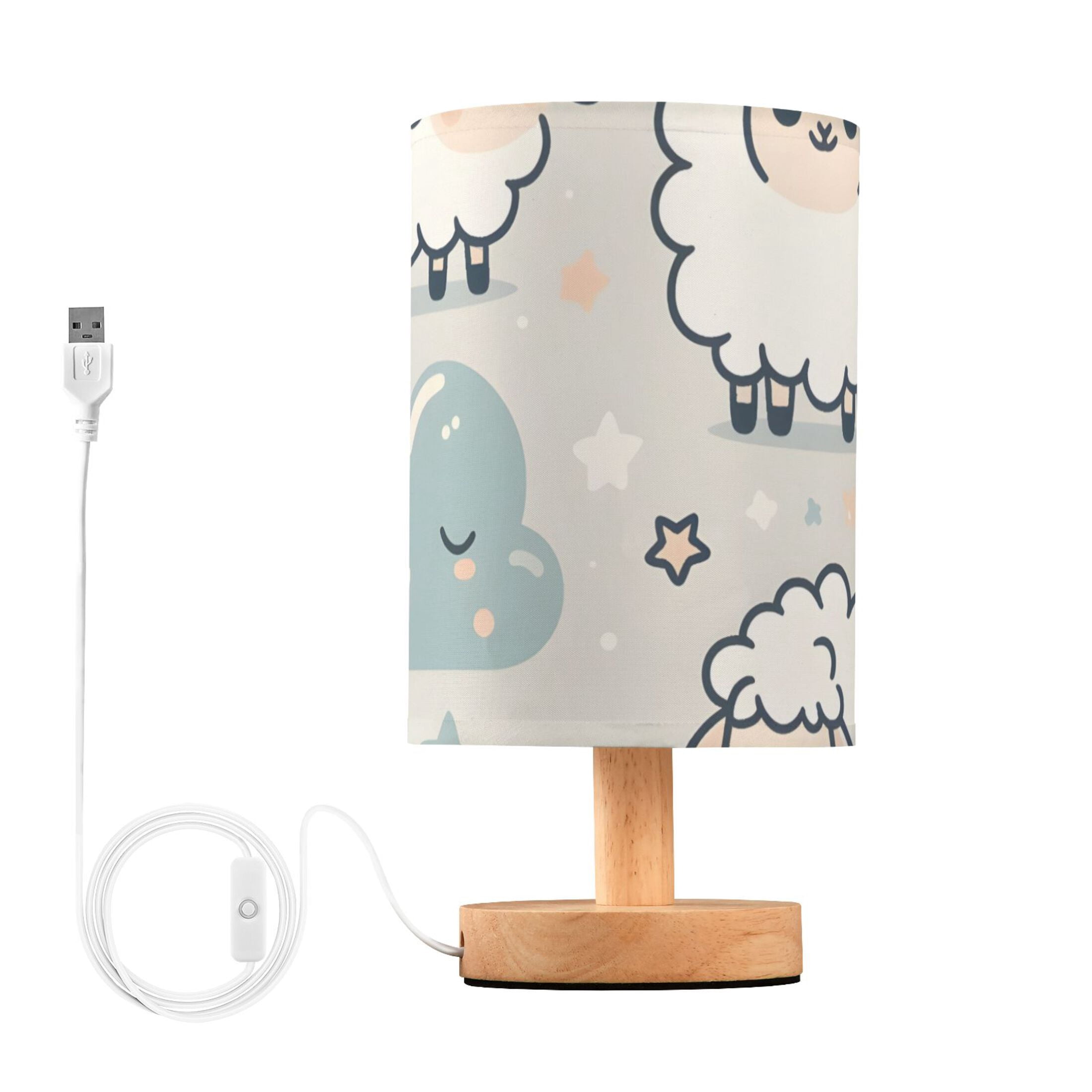 Cartoon Sheep and Cloud Bedside Desk Lamp LED Table Nightstand Lamps ...