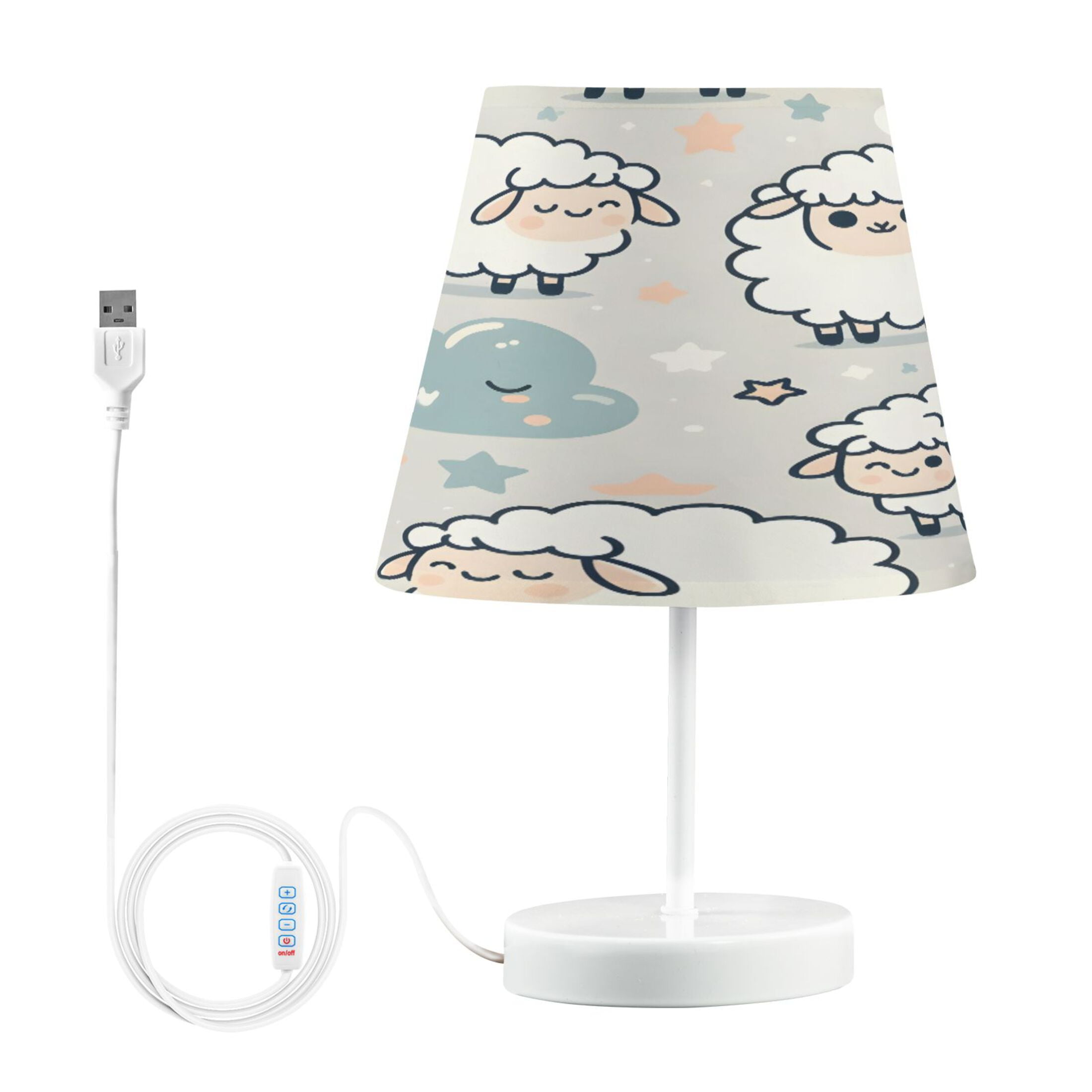 Cartoon Sheep and Cloud Desk Lamp LED Table Nightstand Lamps with 3 ...