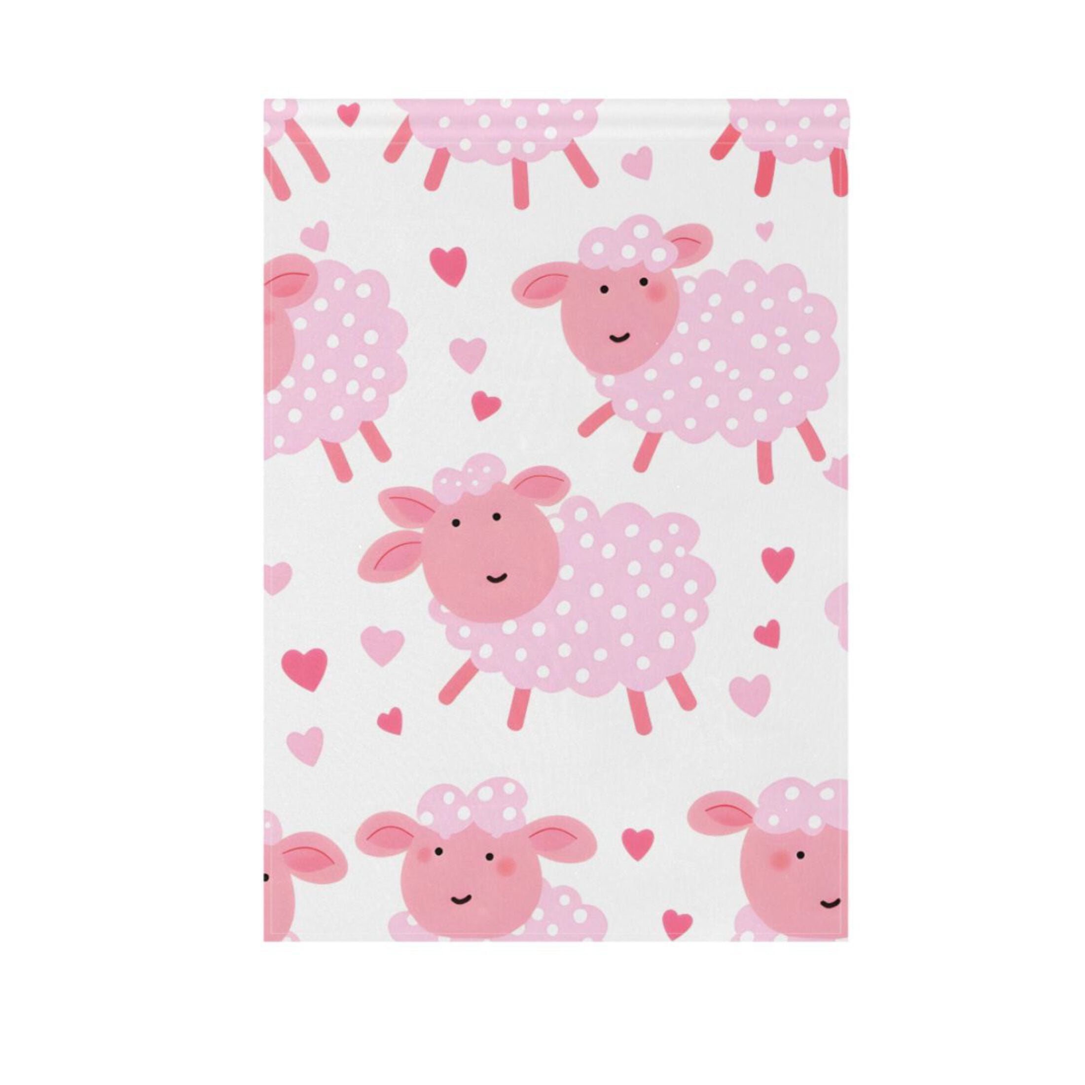 Cartoon Sheep and Heart Garden Flag 12X18 Double Sided Yard Flags for ...