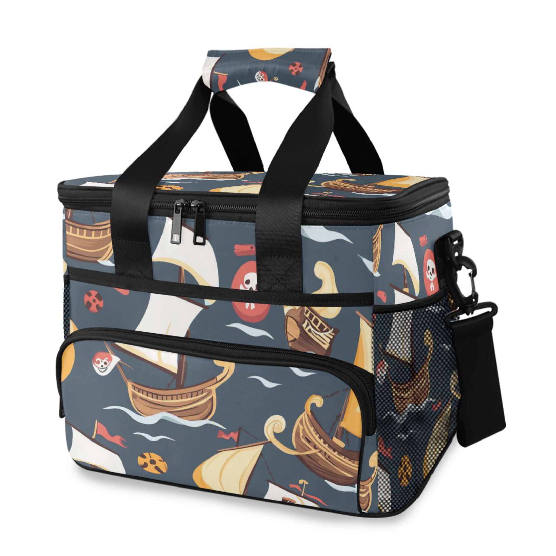 Cartoon Ship Insulated Lunch Bag 15L Cooler Box for Women Men Work ...