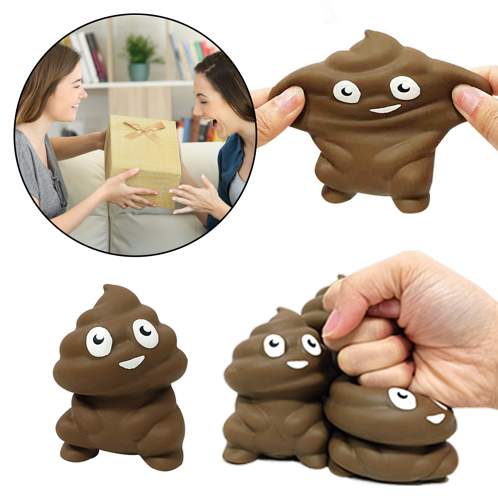 Cartoon Shit Pinch Toy Slow Rebound TPR Stress Relief Excrement Poop ...